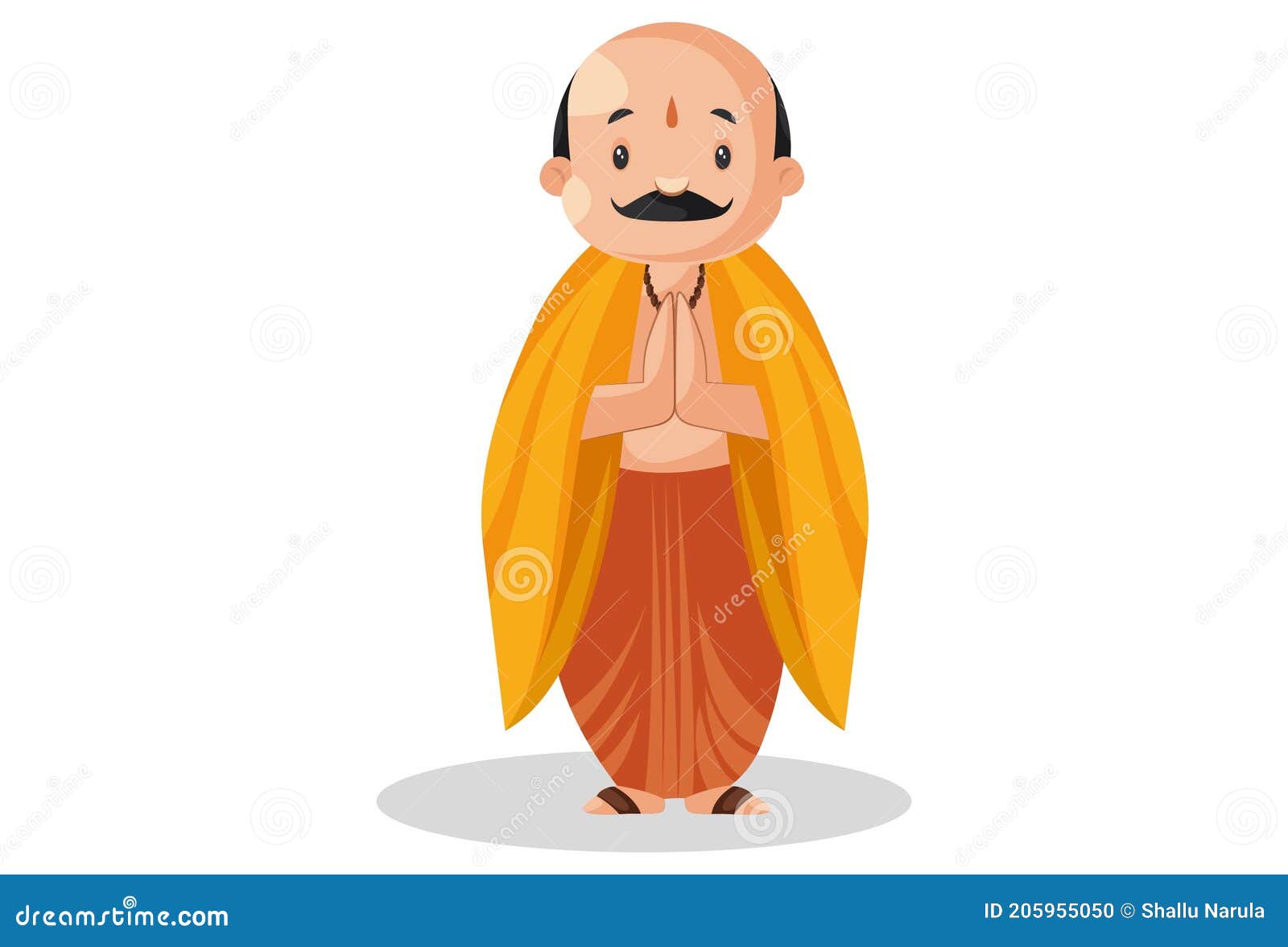 Vector Graphic Illustration of Indian Pandit Stock Vector ...