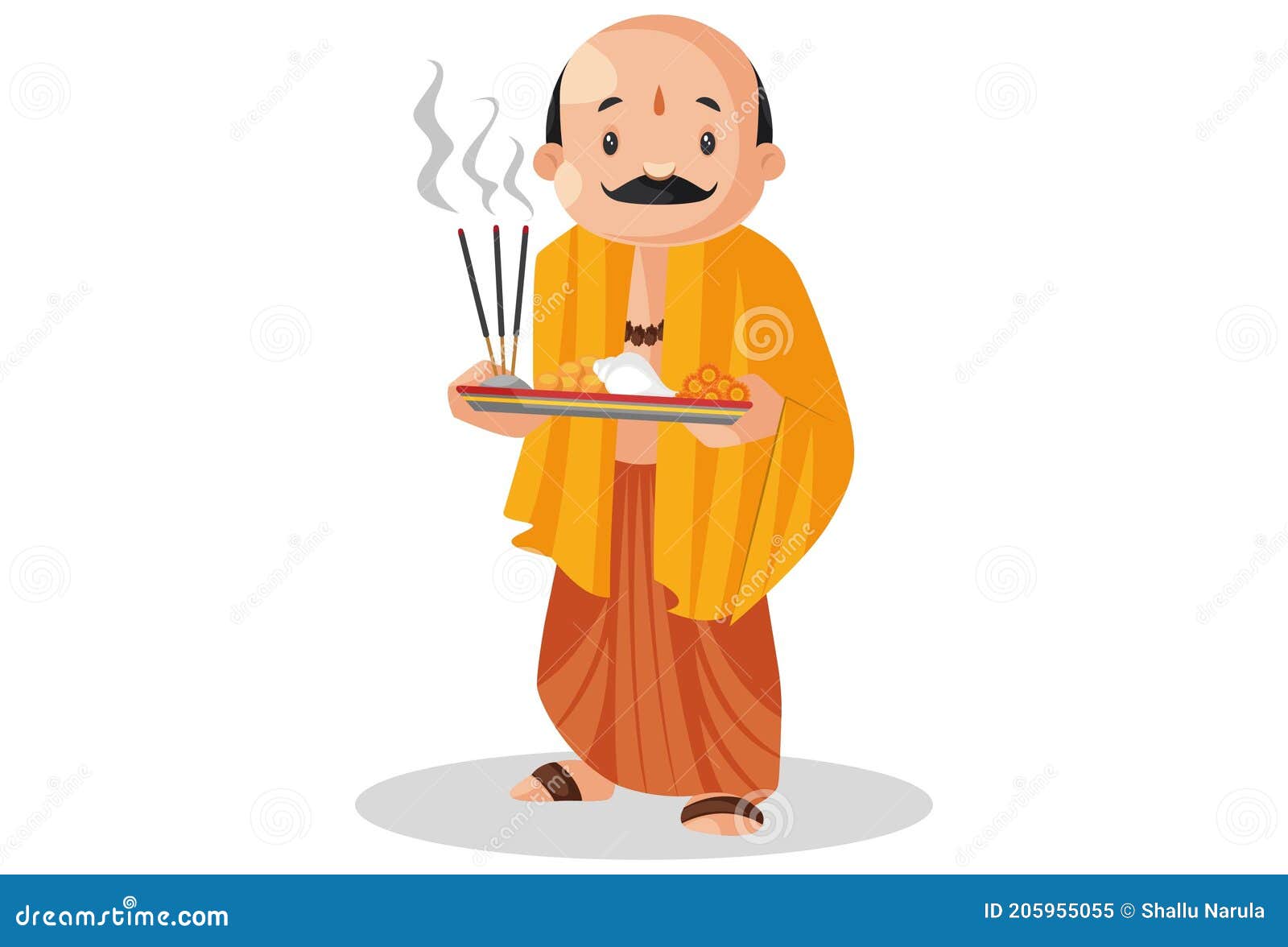 Vector Graphic Illustration of Indian Pandit Stock Vector ...