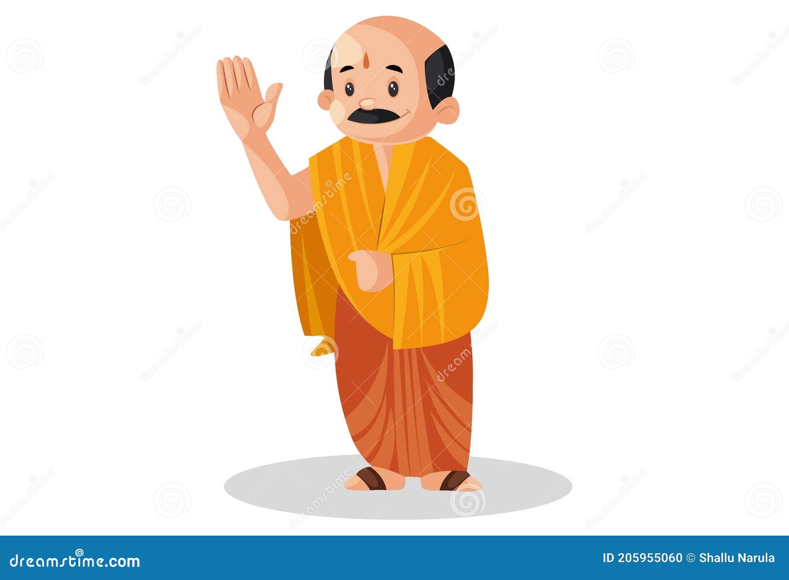Vector Graphic Illustration of Indian Pandit Stock Vector ...