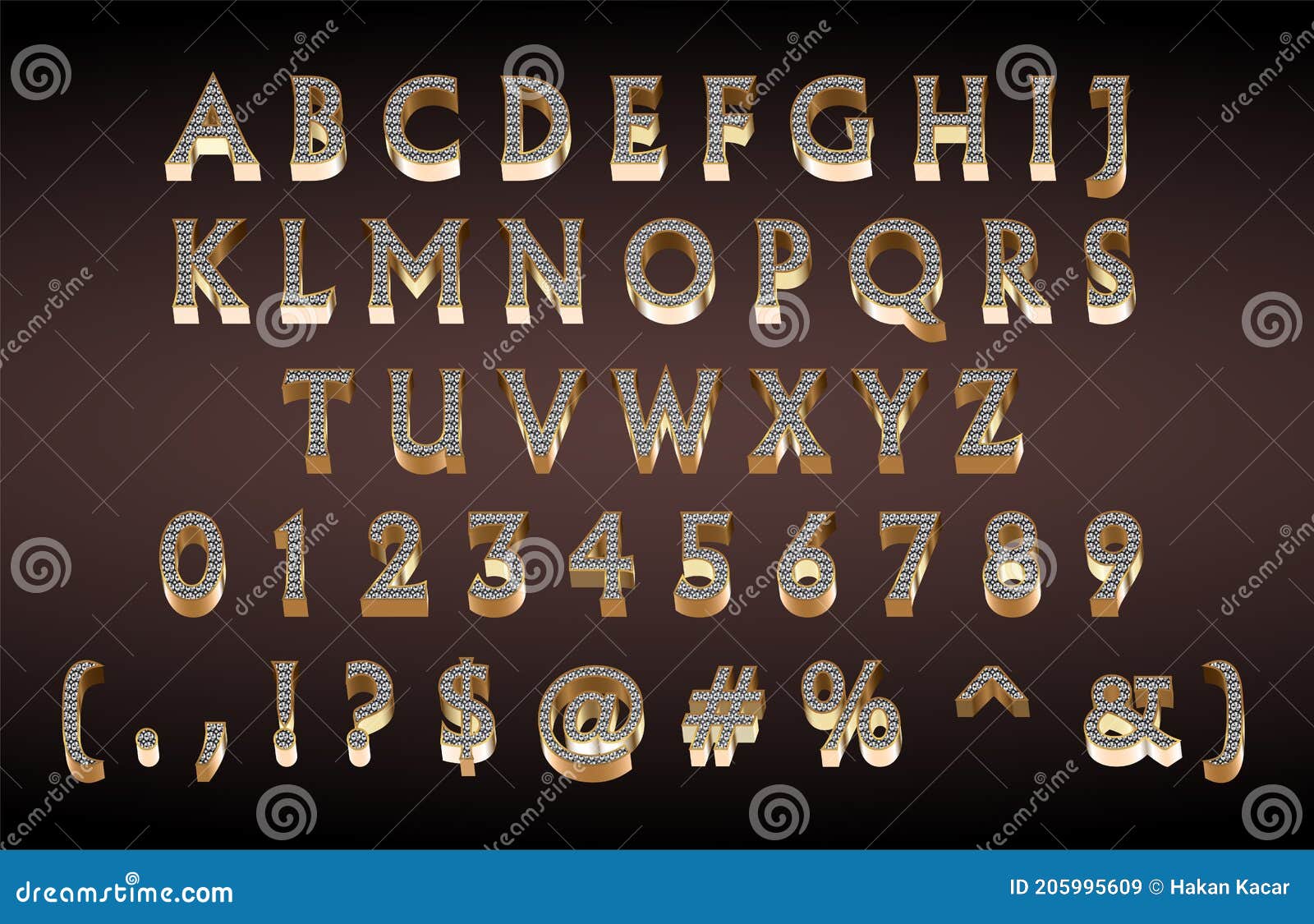 Diamond Letters. 3D Luxury Alphabet Letters Set. Stock Vector ...