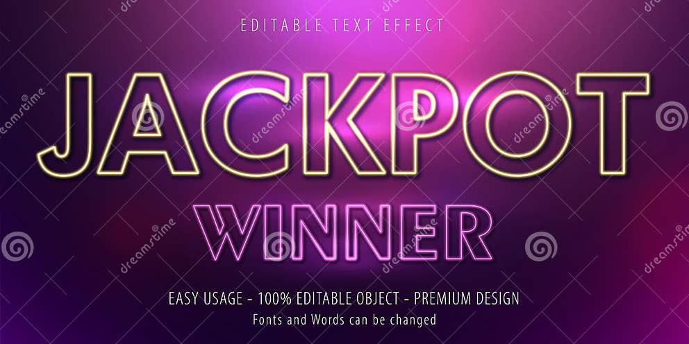 Editable Text Effect - Jackpot Prize Style. Stock Illustration ...