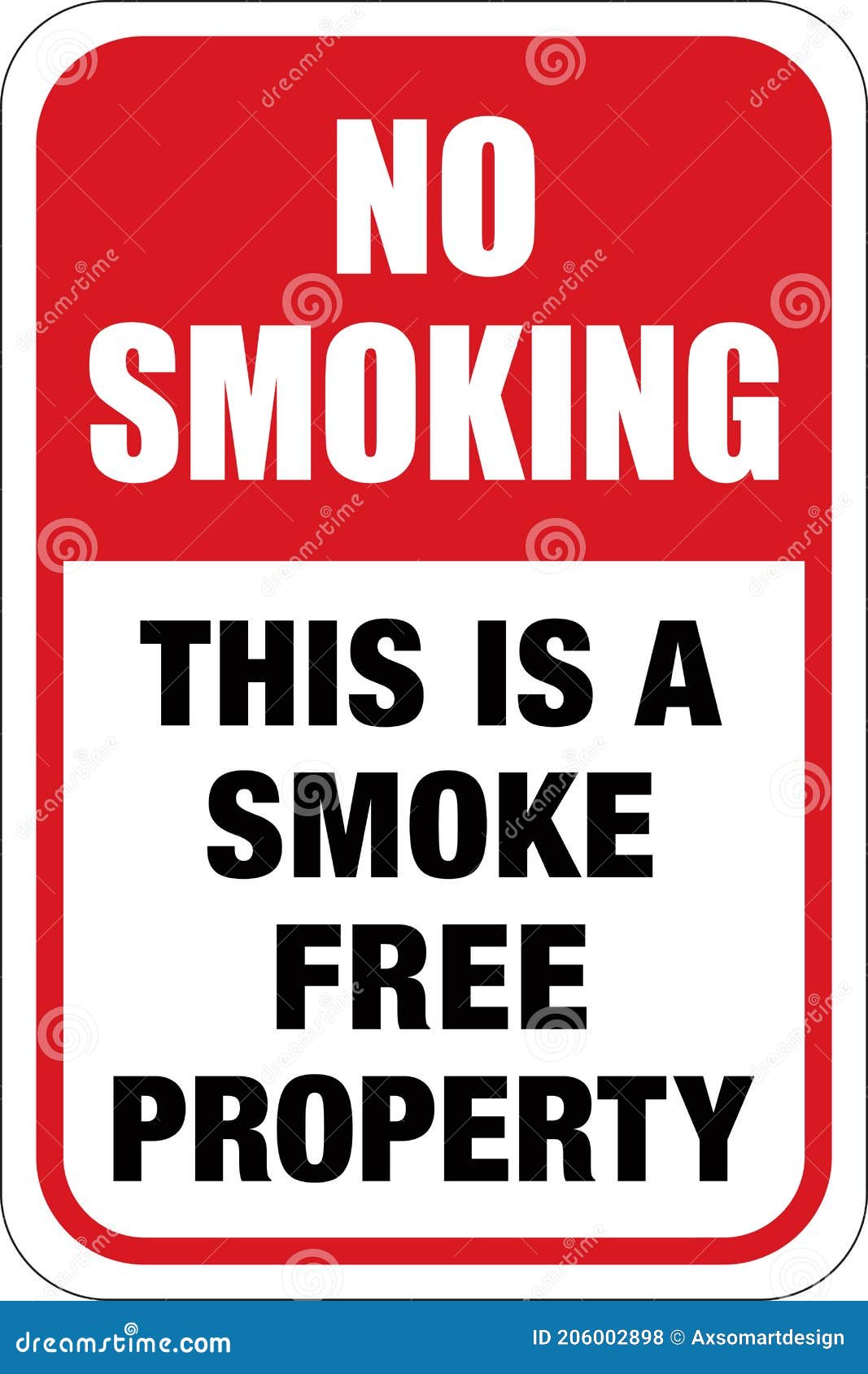 Smoke Free Property Sign | No Smoking on the Premises | Standard 18` X ...