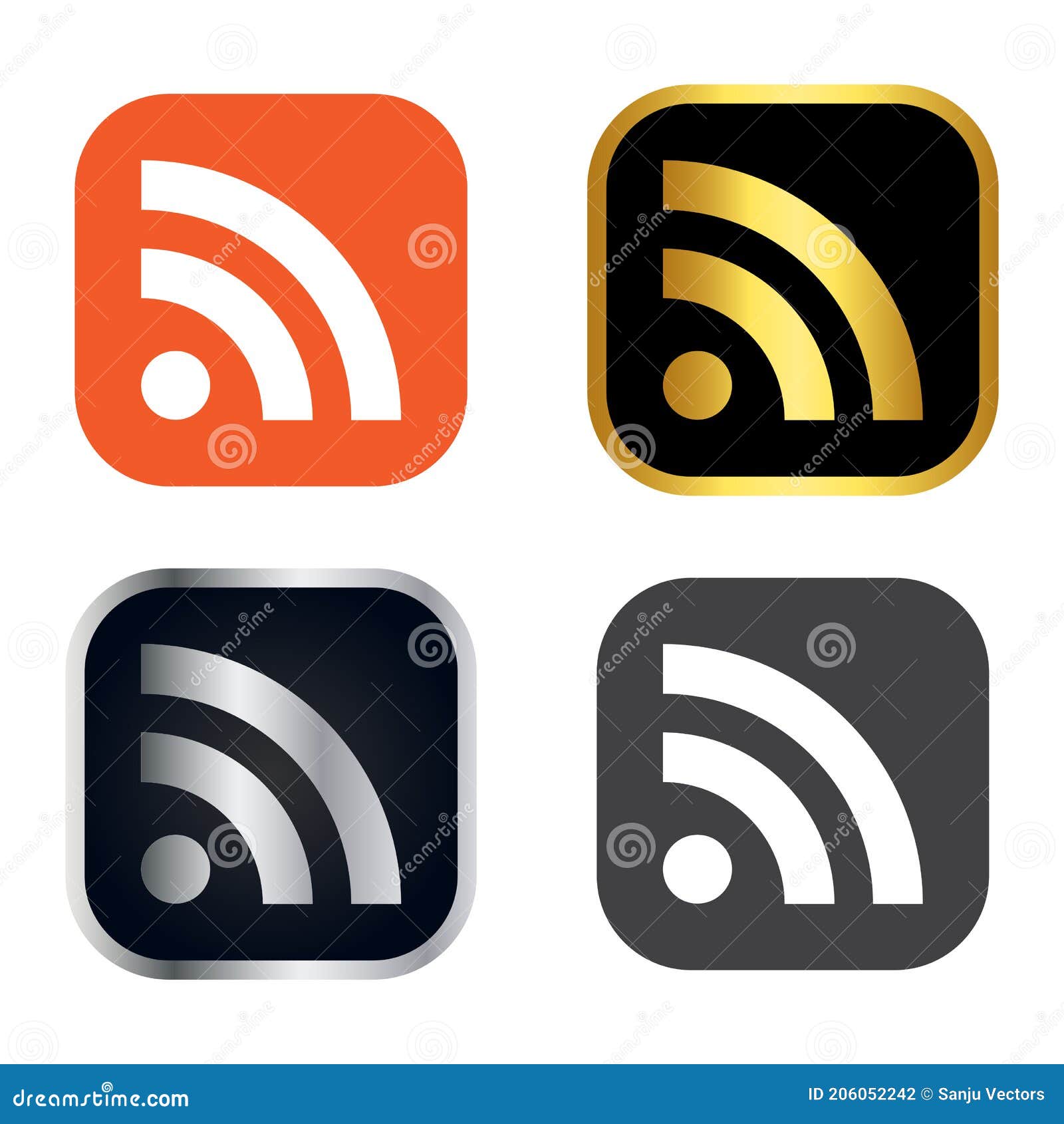 RSS Icon. Vector Illustration of RSS Icons Stock Vector - Illustration ...
