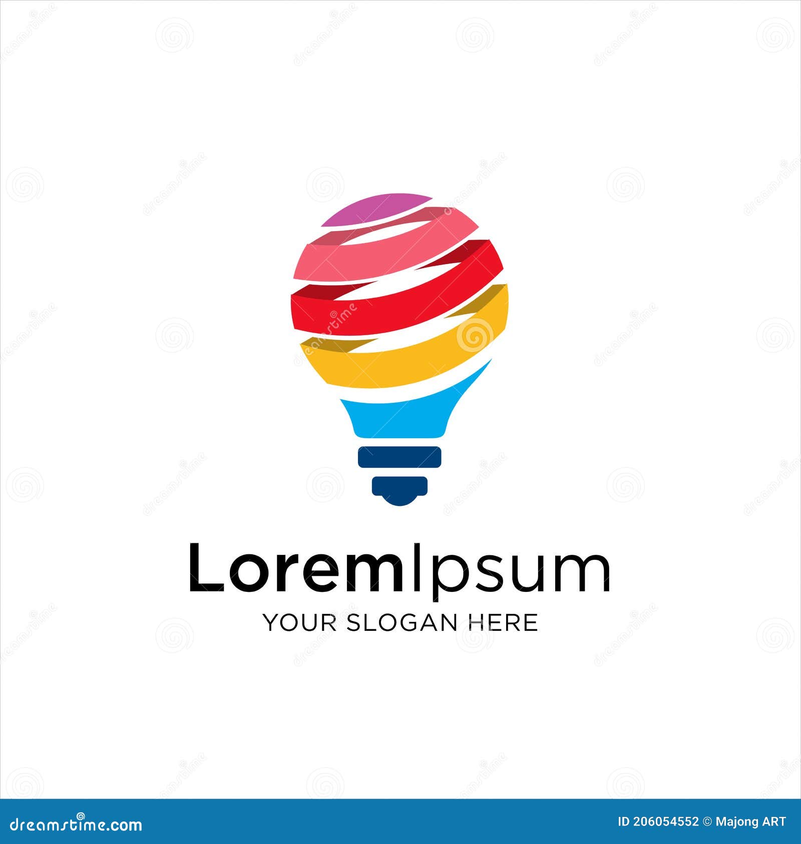 Bulb Logo Design Colorful. Creative Light Bulb Logo Ideas Stock Vector ...