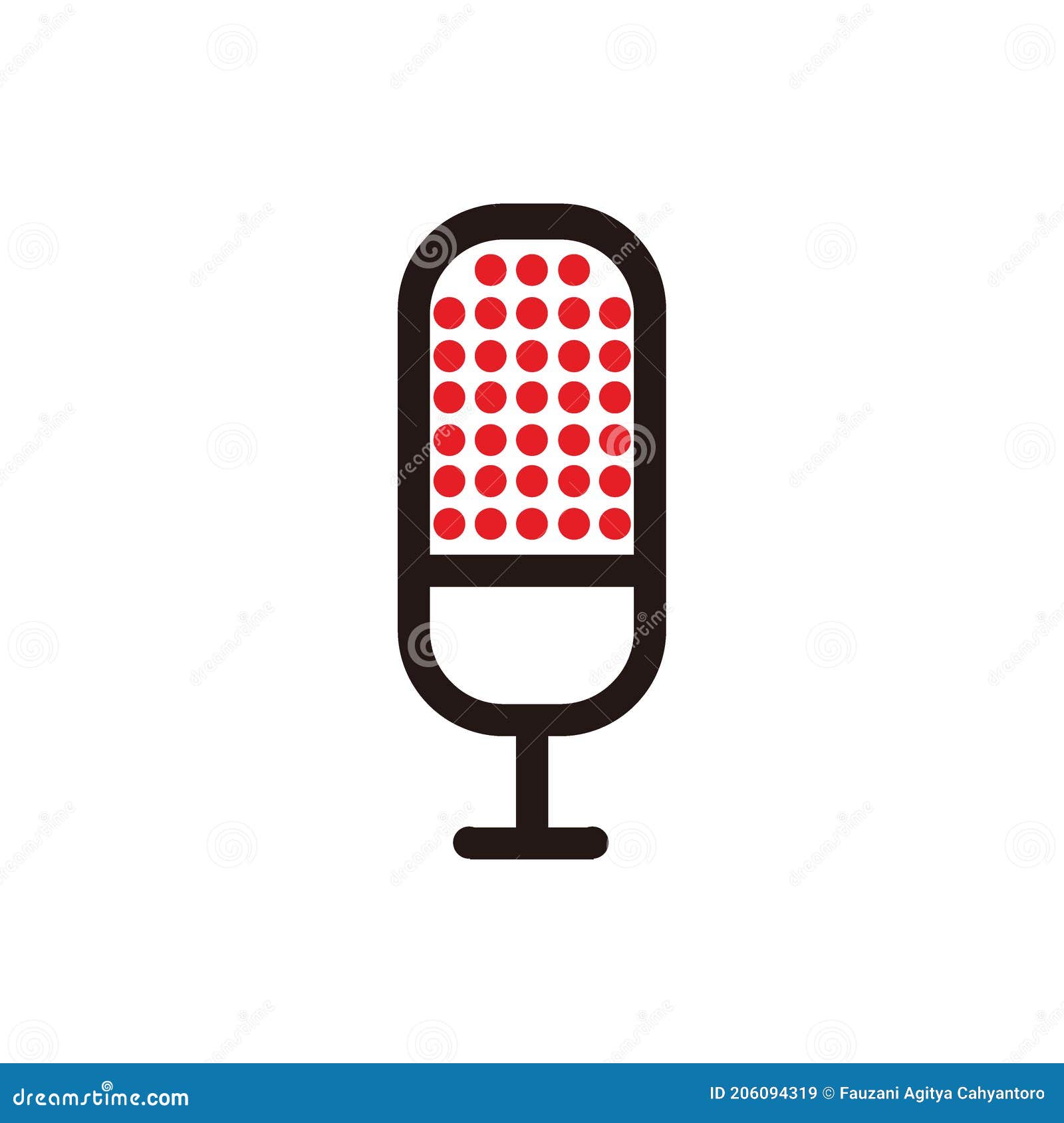 Red Dot Pattern Head Microphone - Dot Pattern Head Microphone for ...