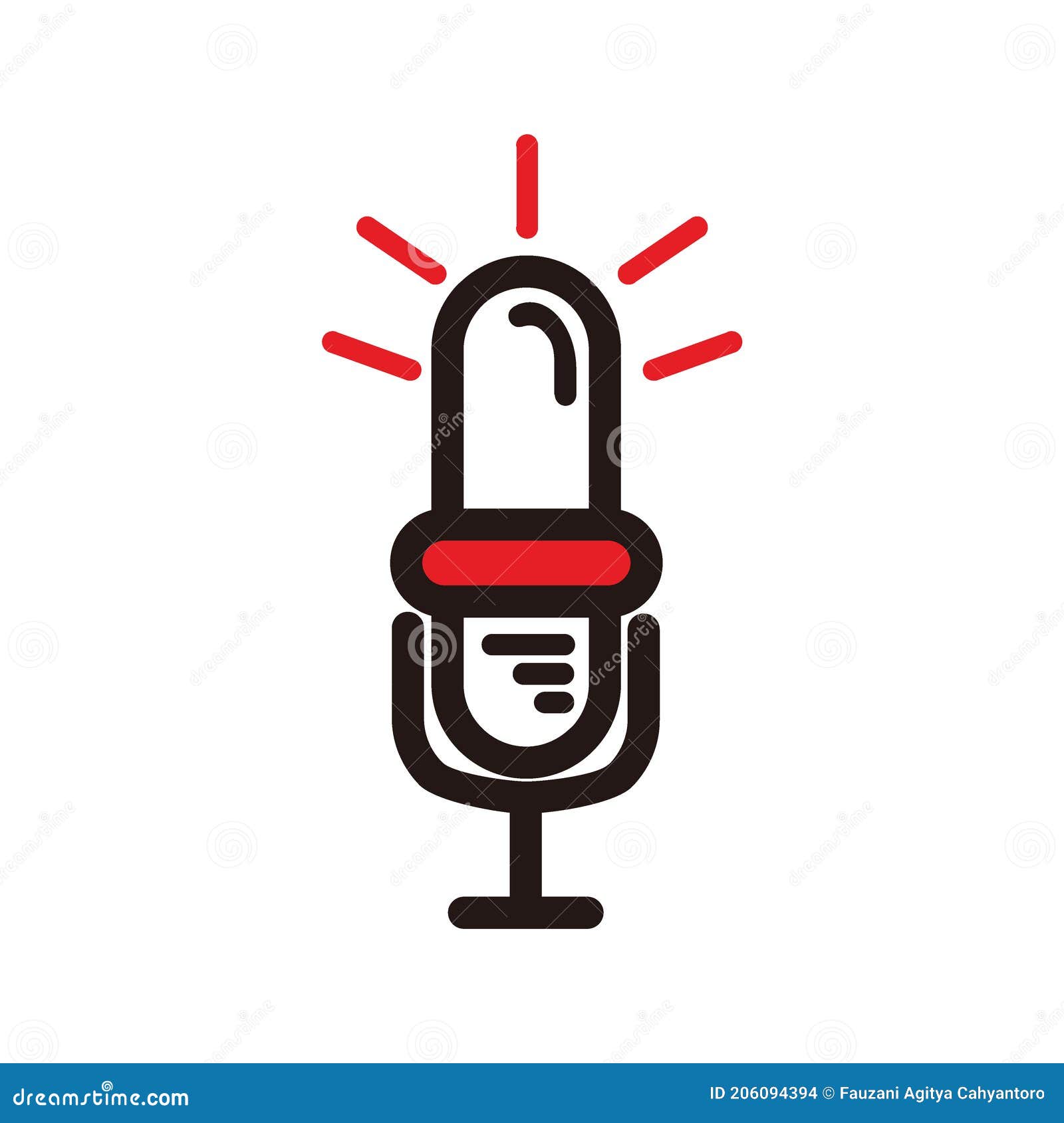 Light Bulb Microphone for Broadcast, Podcast or Music Icon or Logo ...