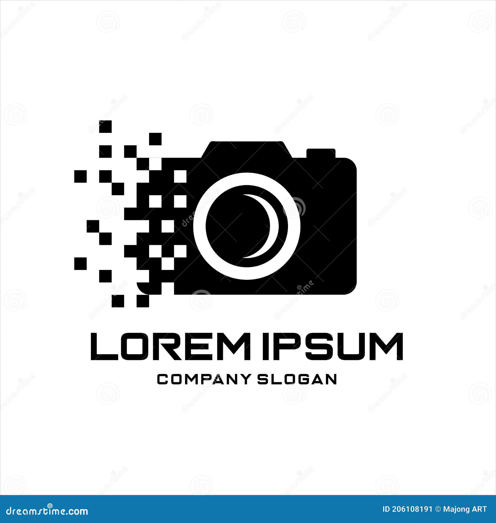 Pixel Photo Logo Template Design Vector, Abstract Camera with Colorful ...