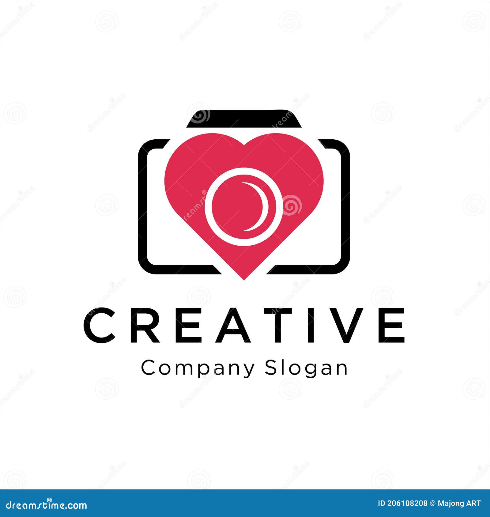 Abstract Colorful Photo Camera with Heart Lens. Vector Logo Icon ...