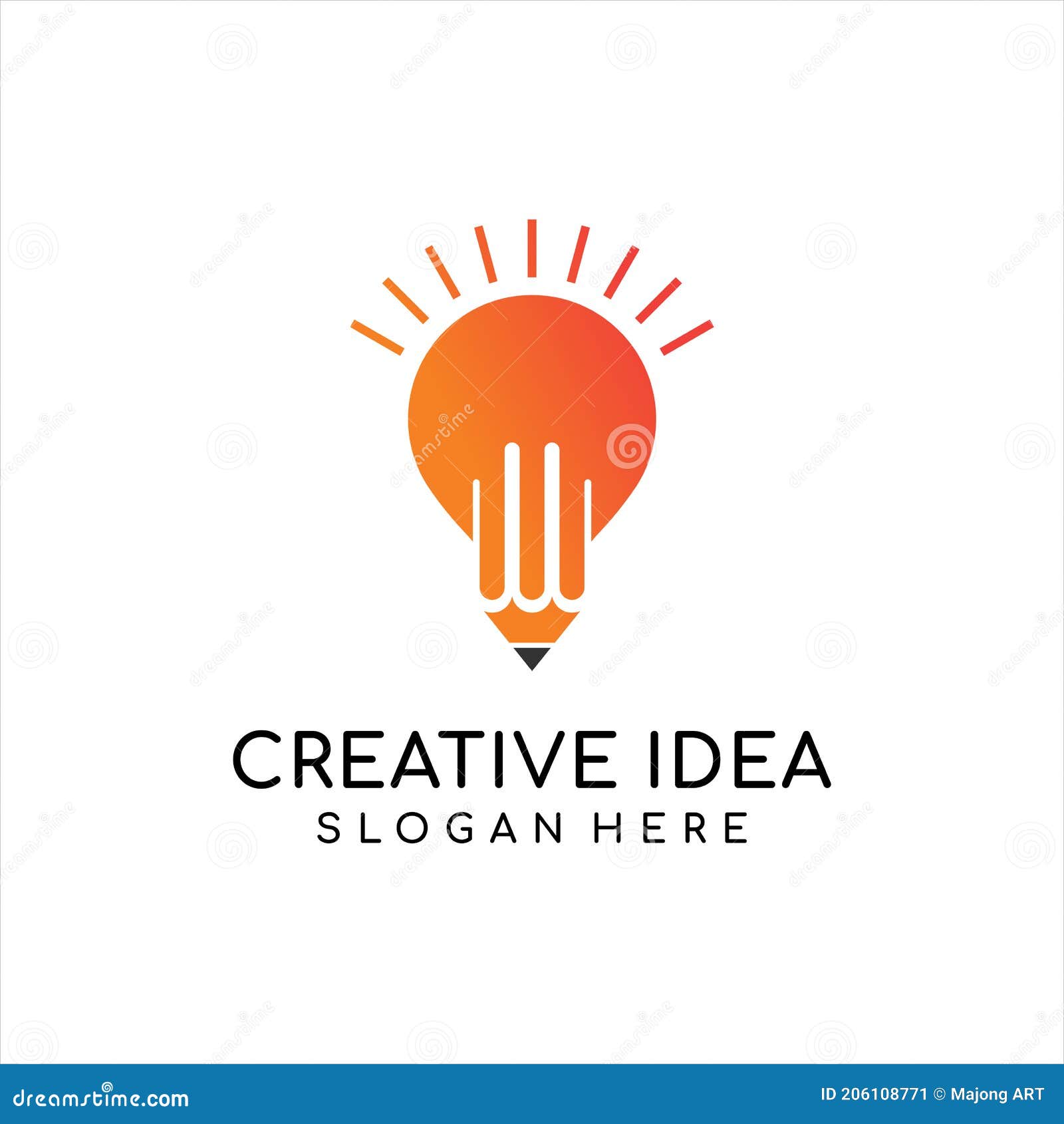 Logo Creativity for Design Template. Modern Lamp and Pencil Vector ...