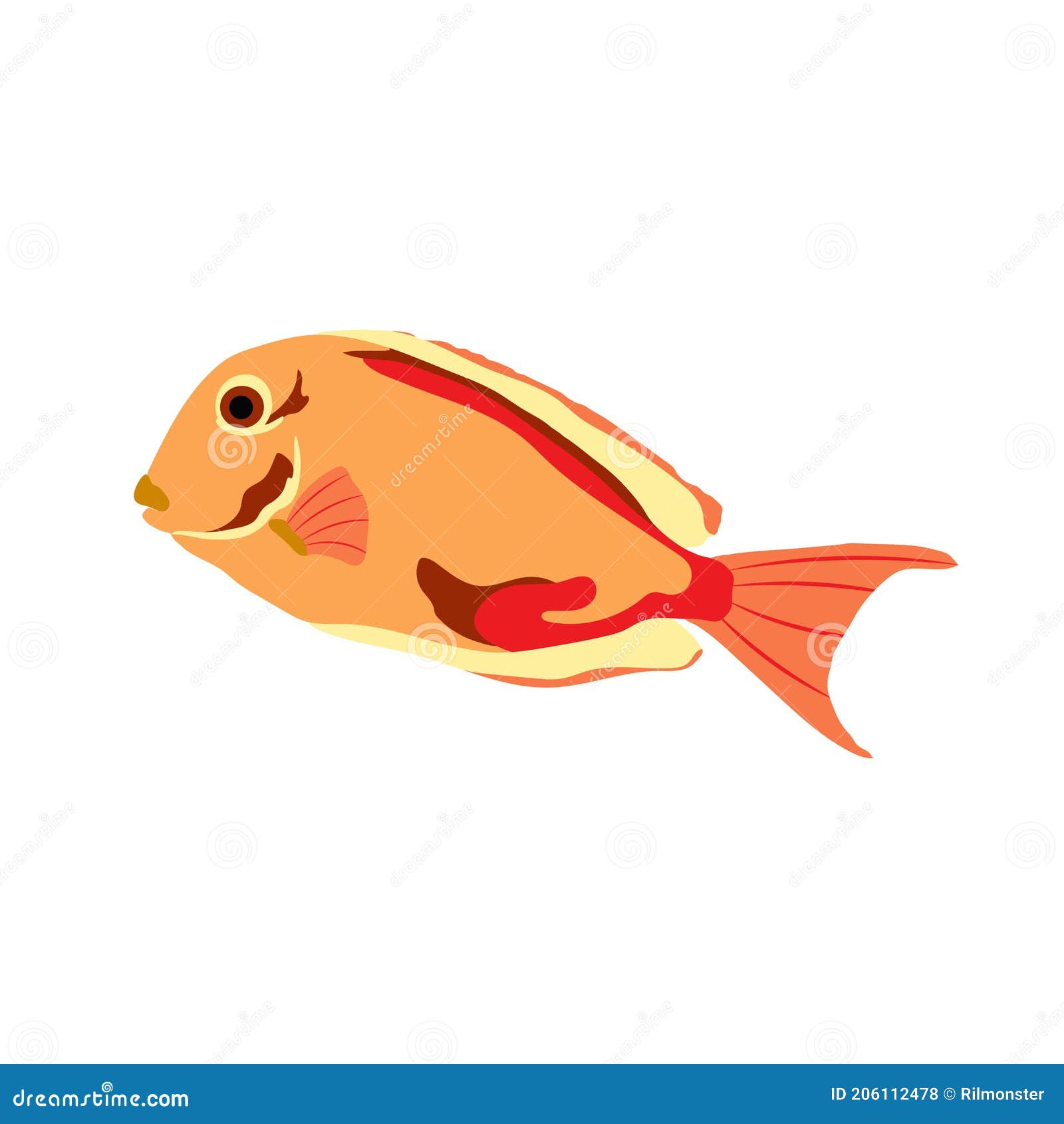 Orange Fish Illustration Vector Stock Vector - Illustration of paste ...