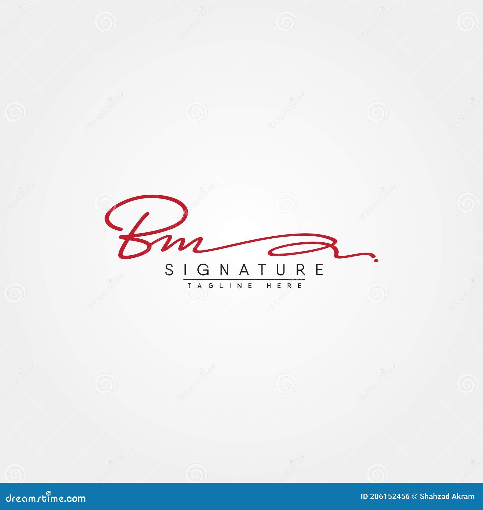 BM Signature Logo - Handwritten Logo for Initial Letter B and M Stock ...