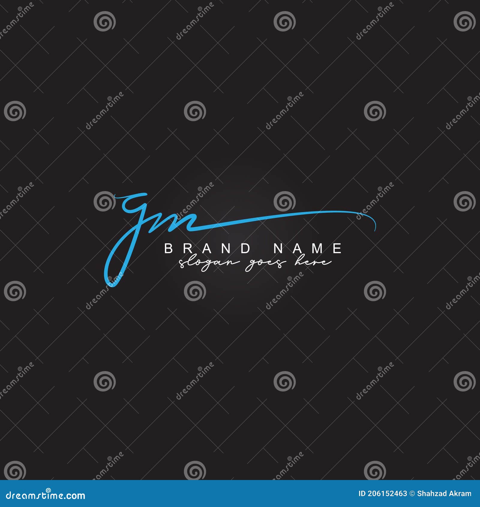 GM Initial Letter Logo - Handwritten Signature Logo Stock Vector ...