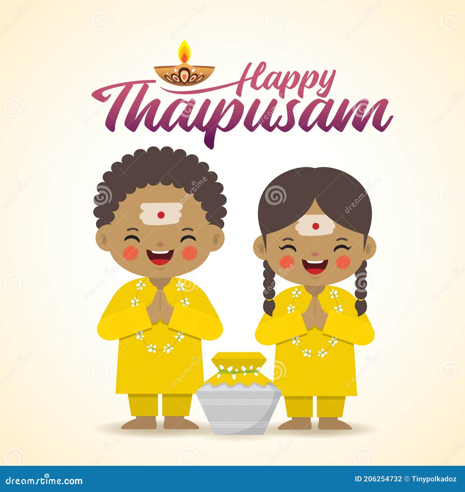 Thaipusam Festival - Cartoon Tamil People and Paal Kudam Stock Vector ...