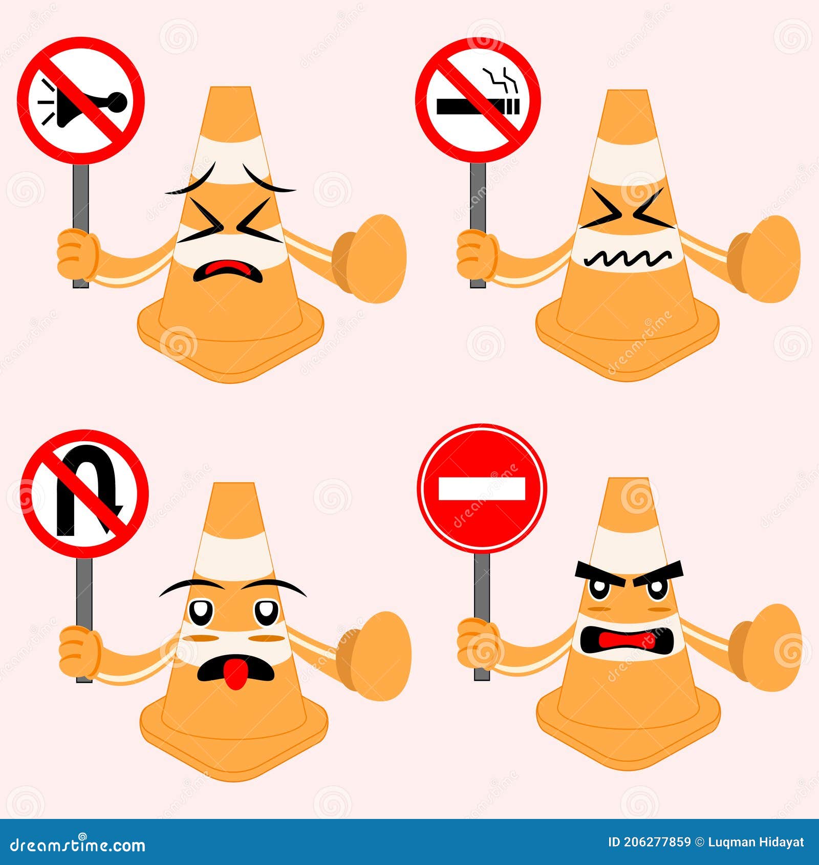 Illustration Cartoon Character of Restricted Area on the Street Stock ...