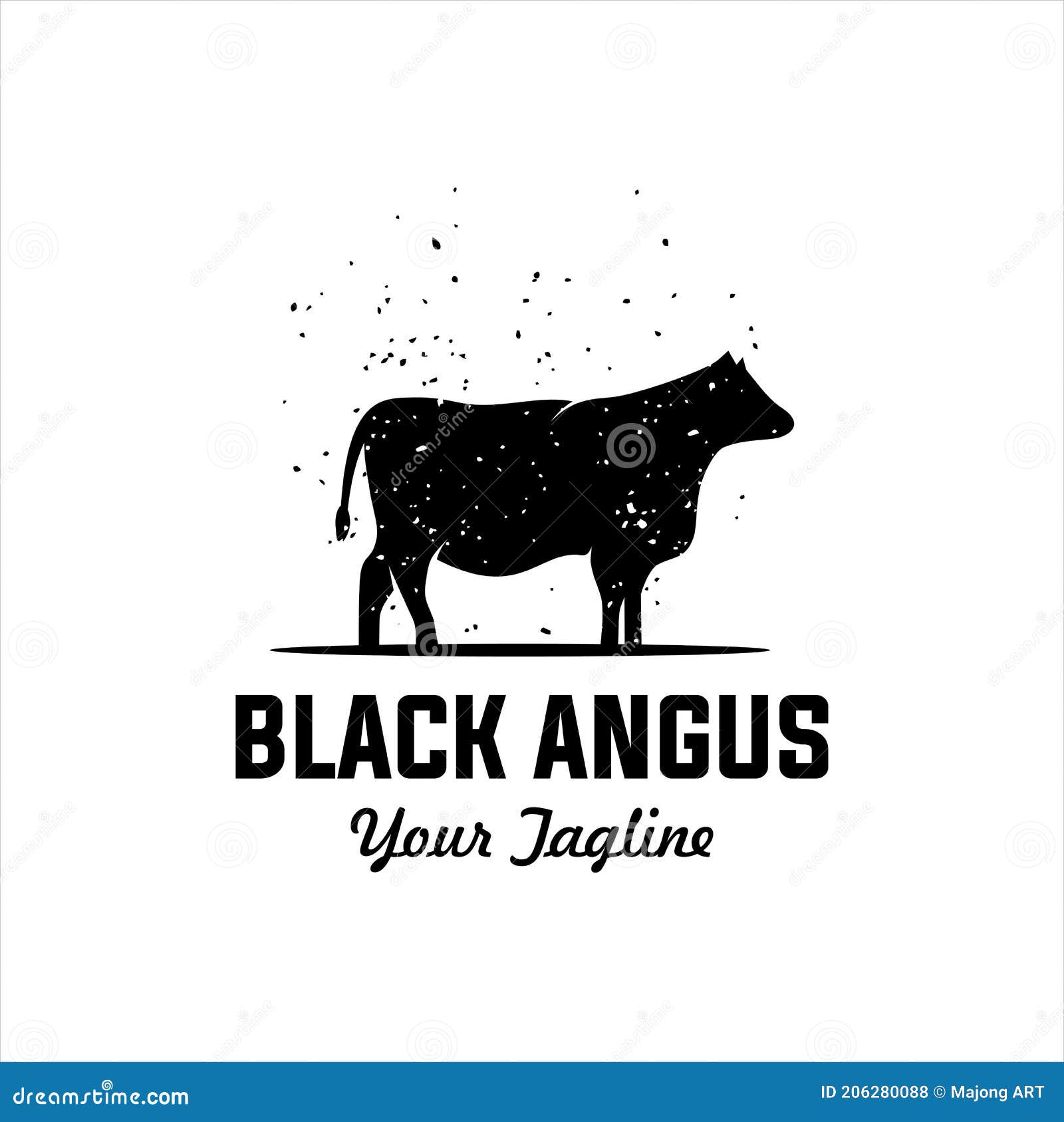 Black Angus Logo Design Template. Cow Farm Logo Design Stock Vector ...