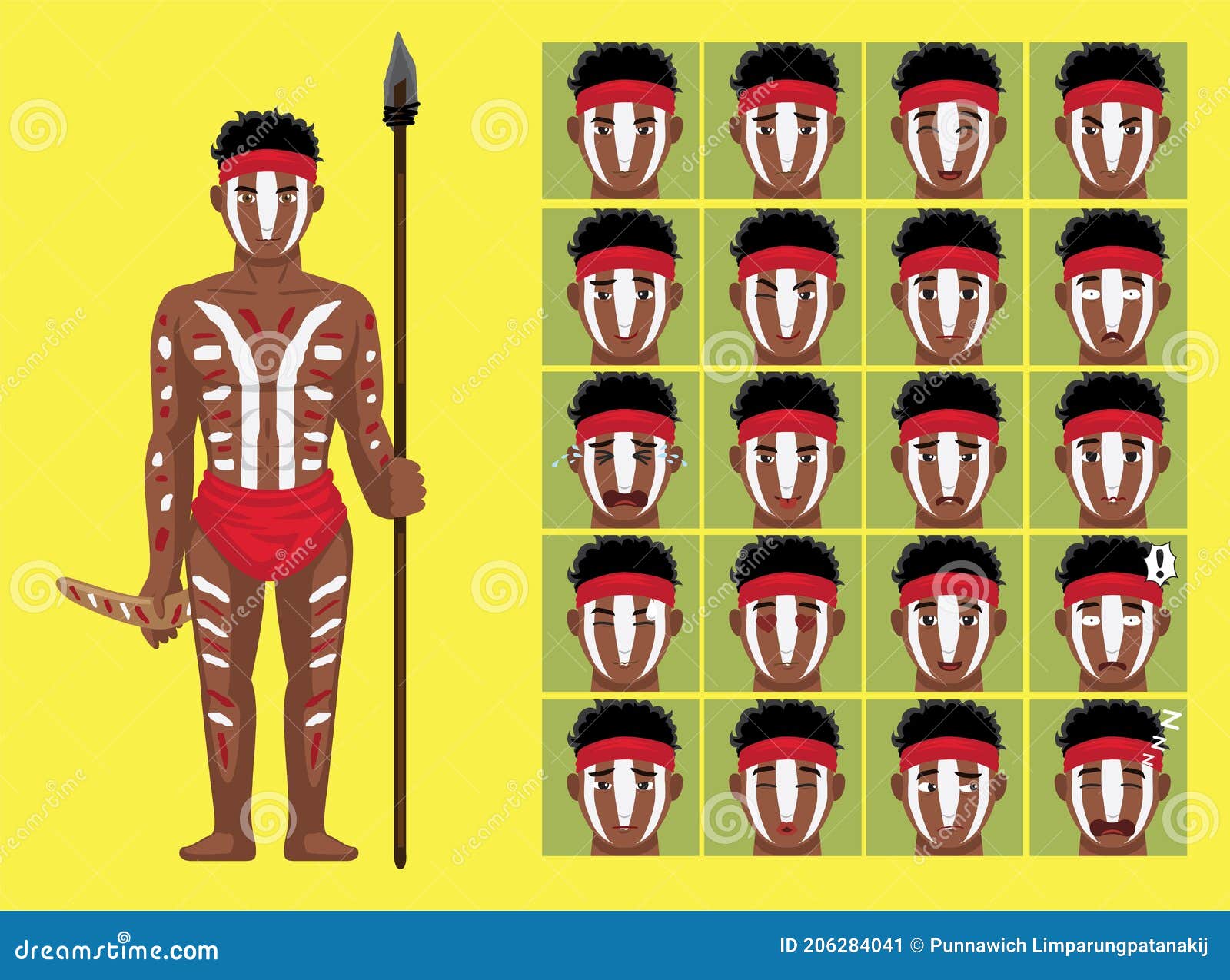 Emotions Indigenous To Human Beings. Indigenous Population Vector ...