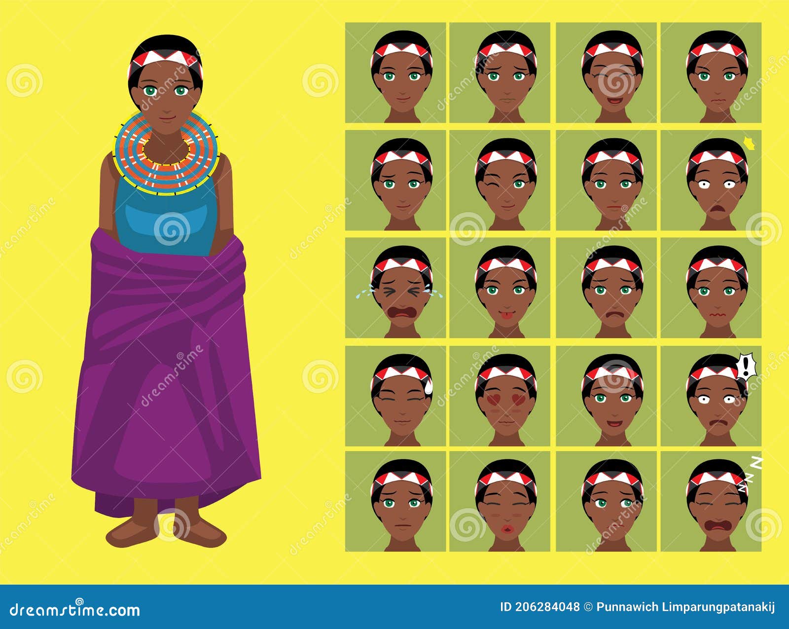 Woman In Maasai National Lothing, Female Representative Of Country In ...