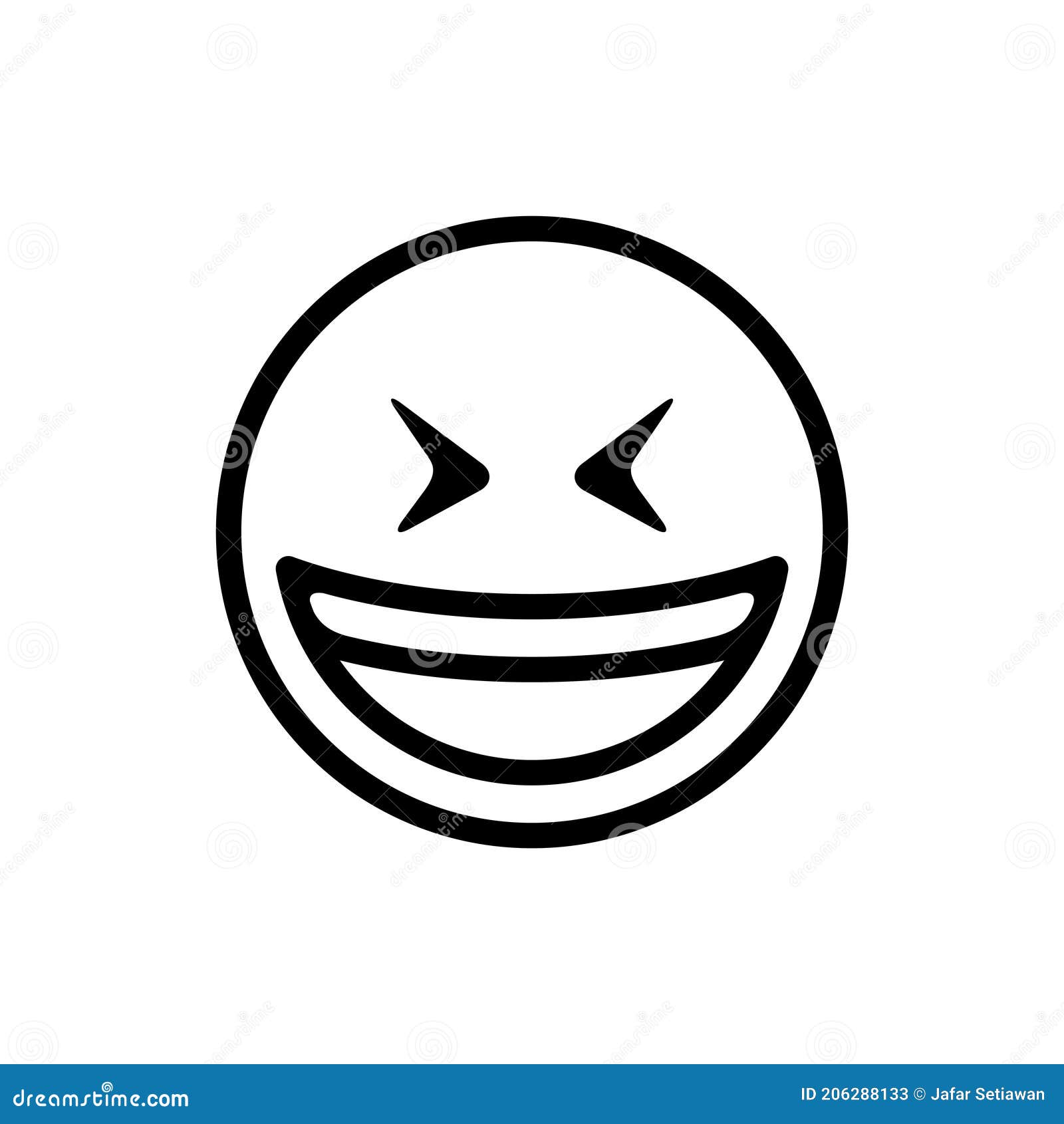 Laughing Face in Outline Icon Stock Illustration - Illustration of boat ...