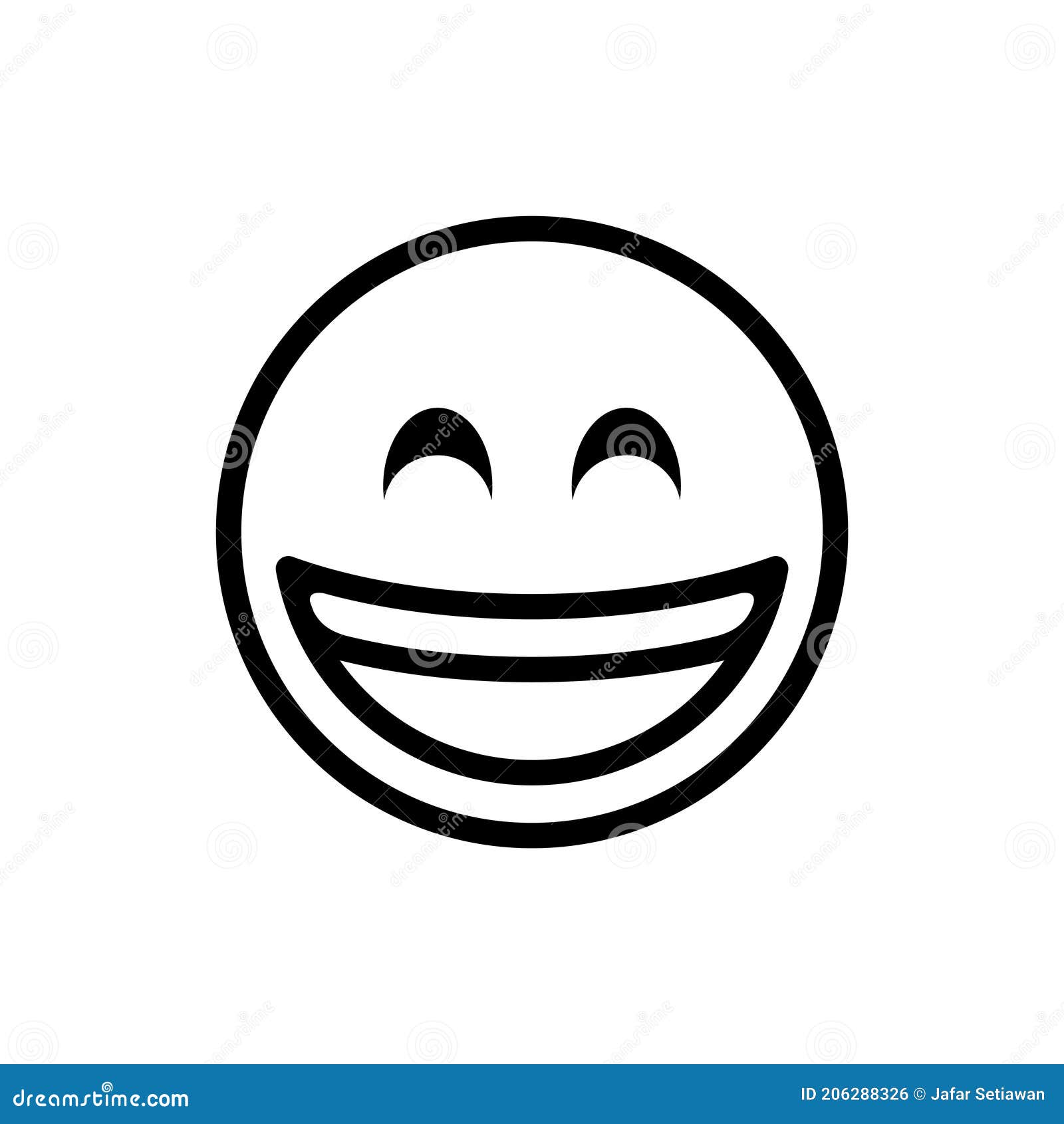 Smile face in outline icon stock illustration. Illustration of design ...