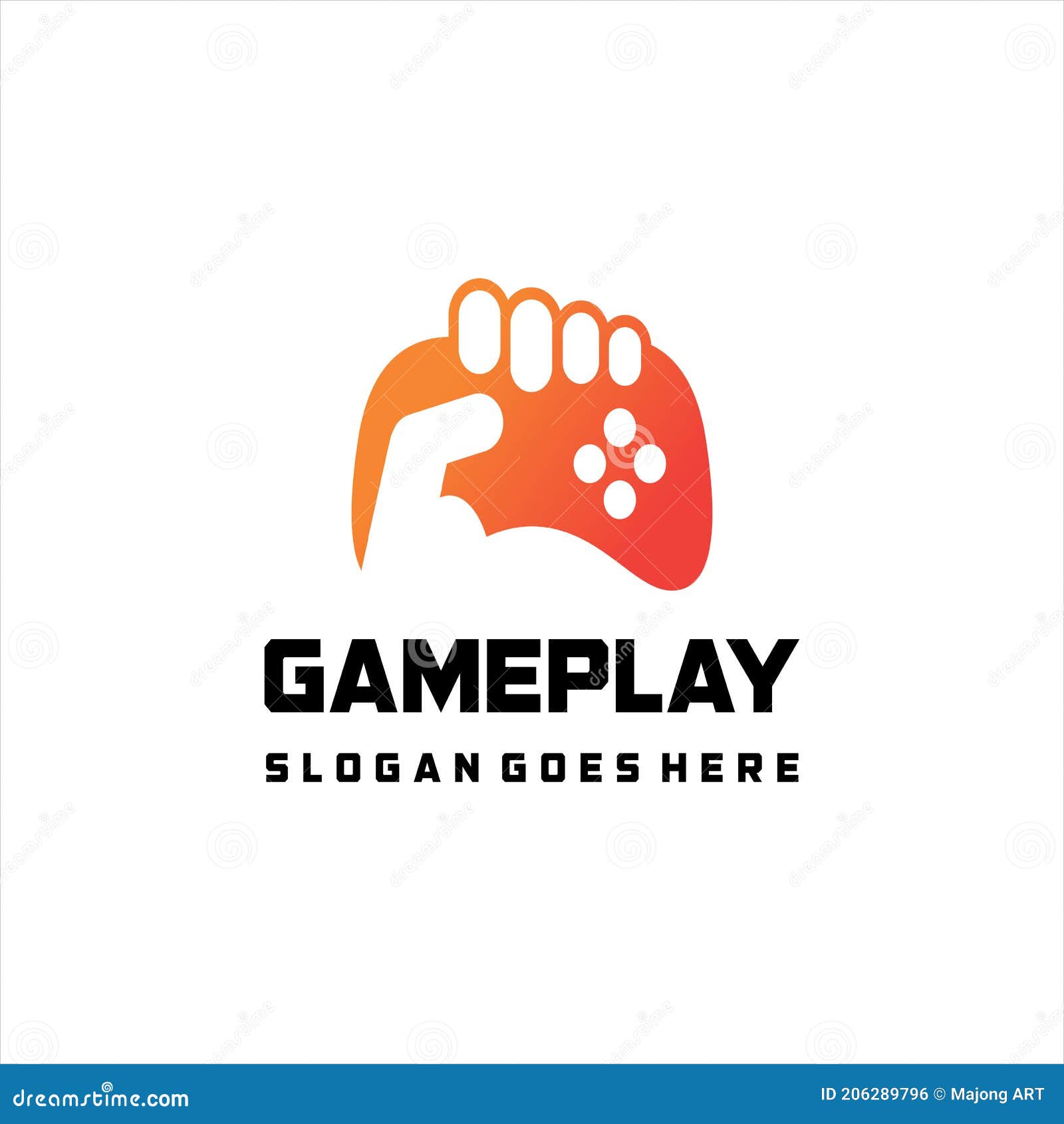 Hand Holding Joystick for Game Vector Icon Logo. Stock Vector ...