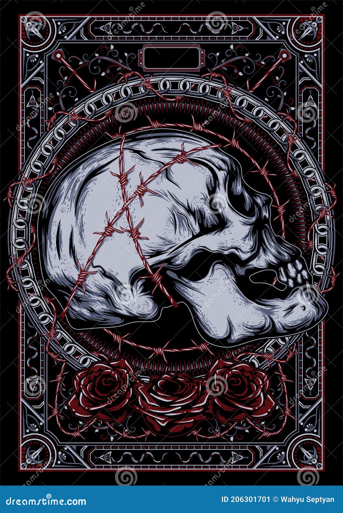 Skull Poster Design for T-shirt Design Stock Vector - Illustration of ...