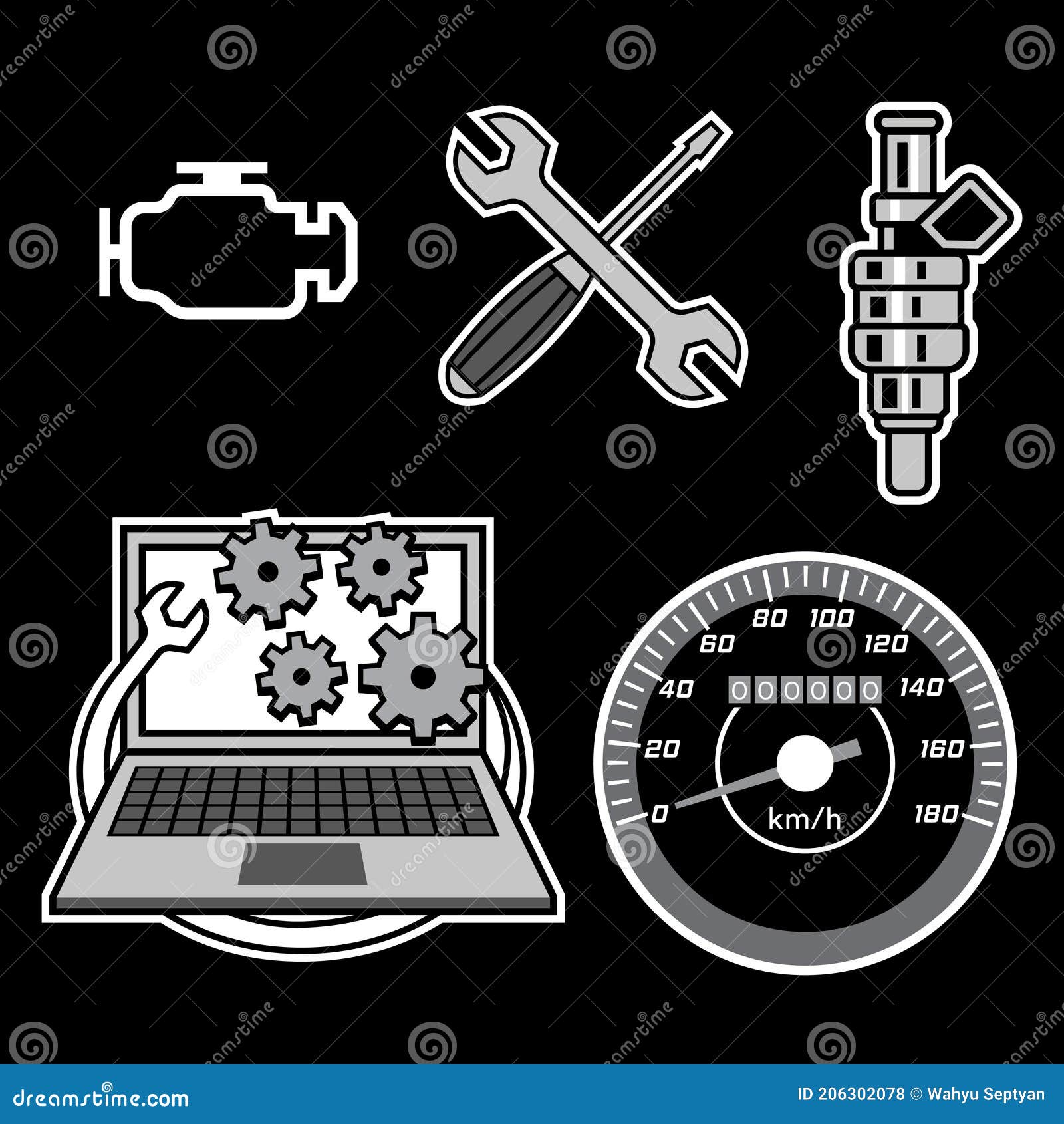 Icon Pack for Injection Motorbike Repair Shop or Racing Team Stock ...