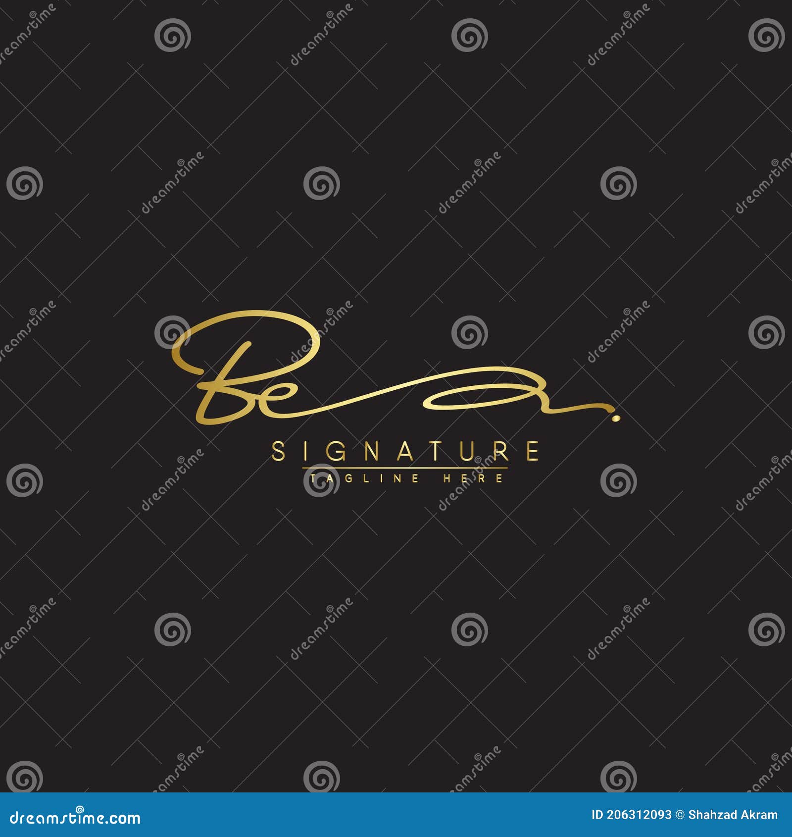 BE Initial Letter Logo - Handwritten Signature Logo Stock Vector ...
