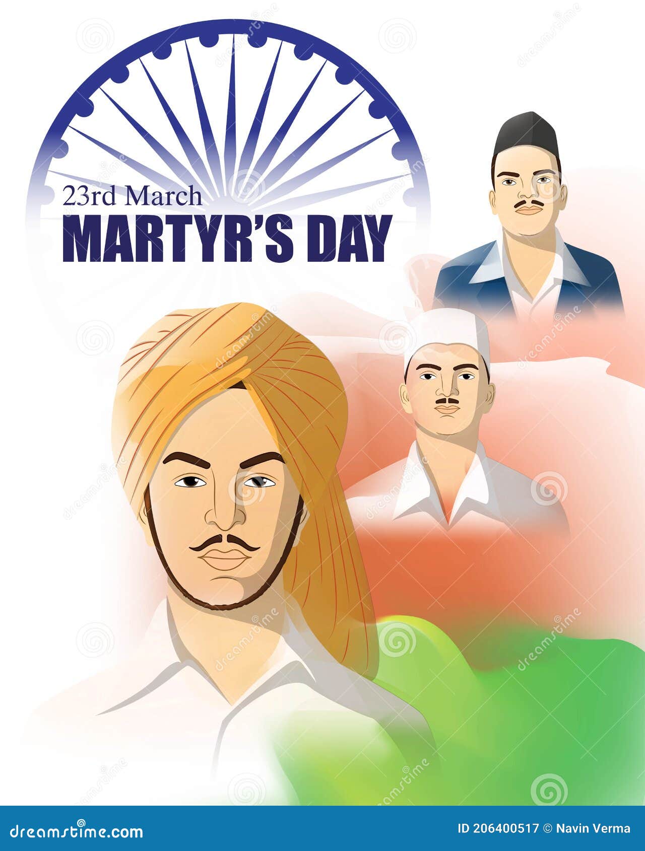 Vector Illustration of Indian Martyrs` Day Concept Banner. Stock Vector ...