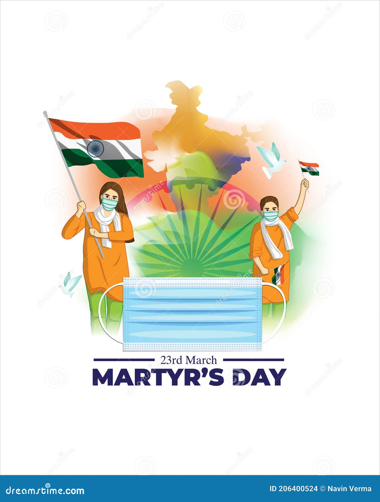 Vector Illustration of Indian Martyrs` Day Concept Banner. Stock Vector ...