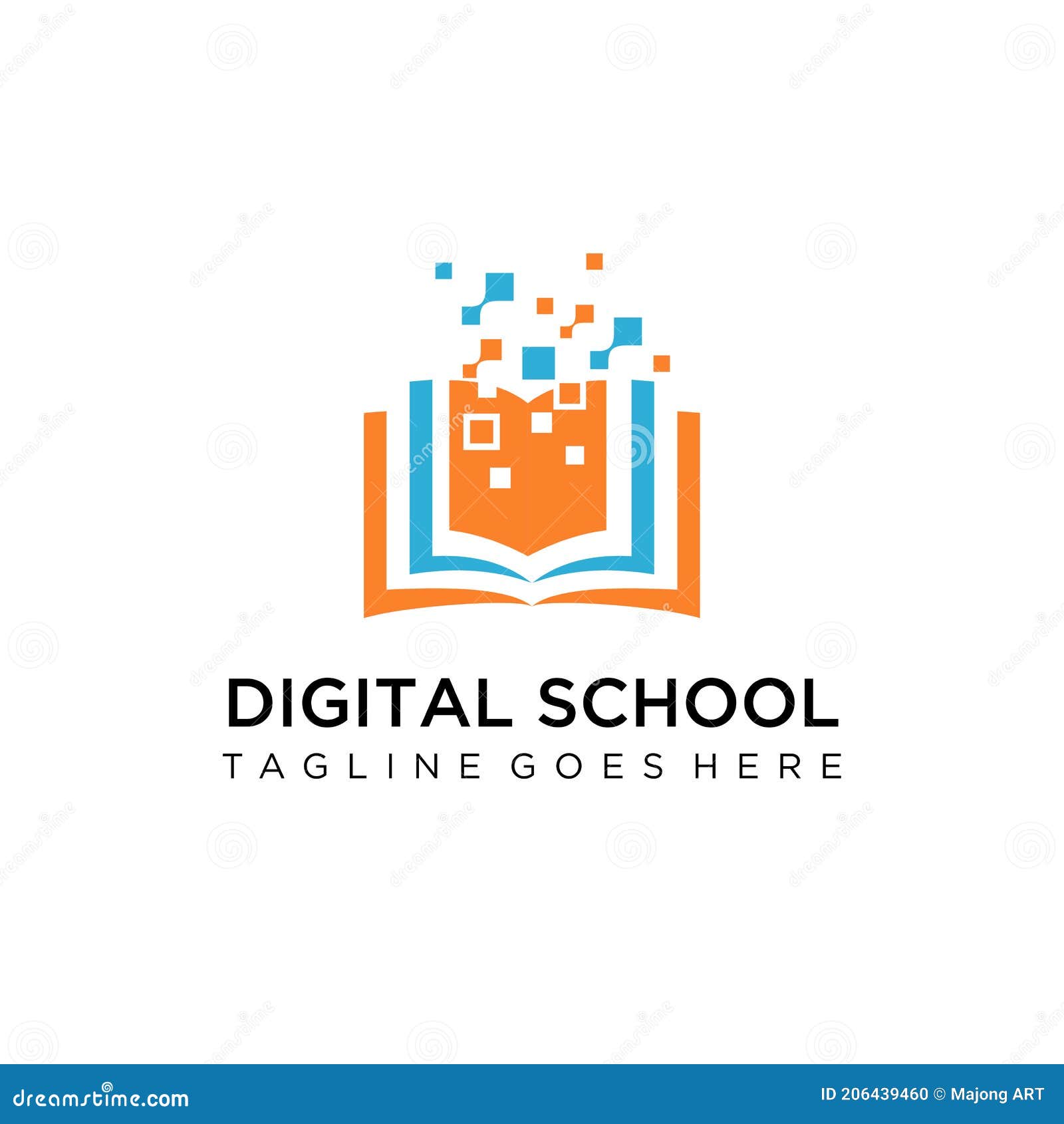 Digital Tech Book Logo Design, Digital School. on-line Educational Blue ...