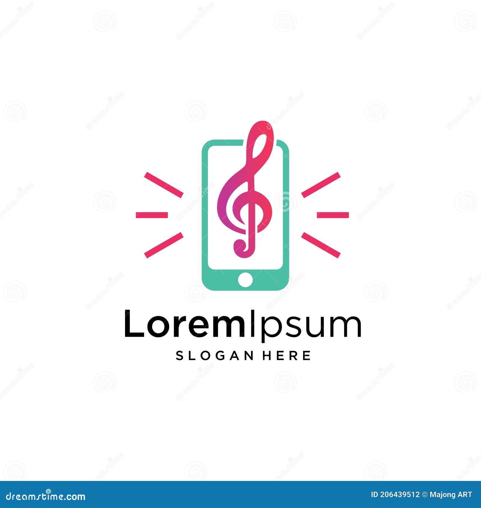 Mobile Phone Music with Note Music Vector Logo Icon Illustration Stock ...