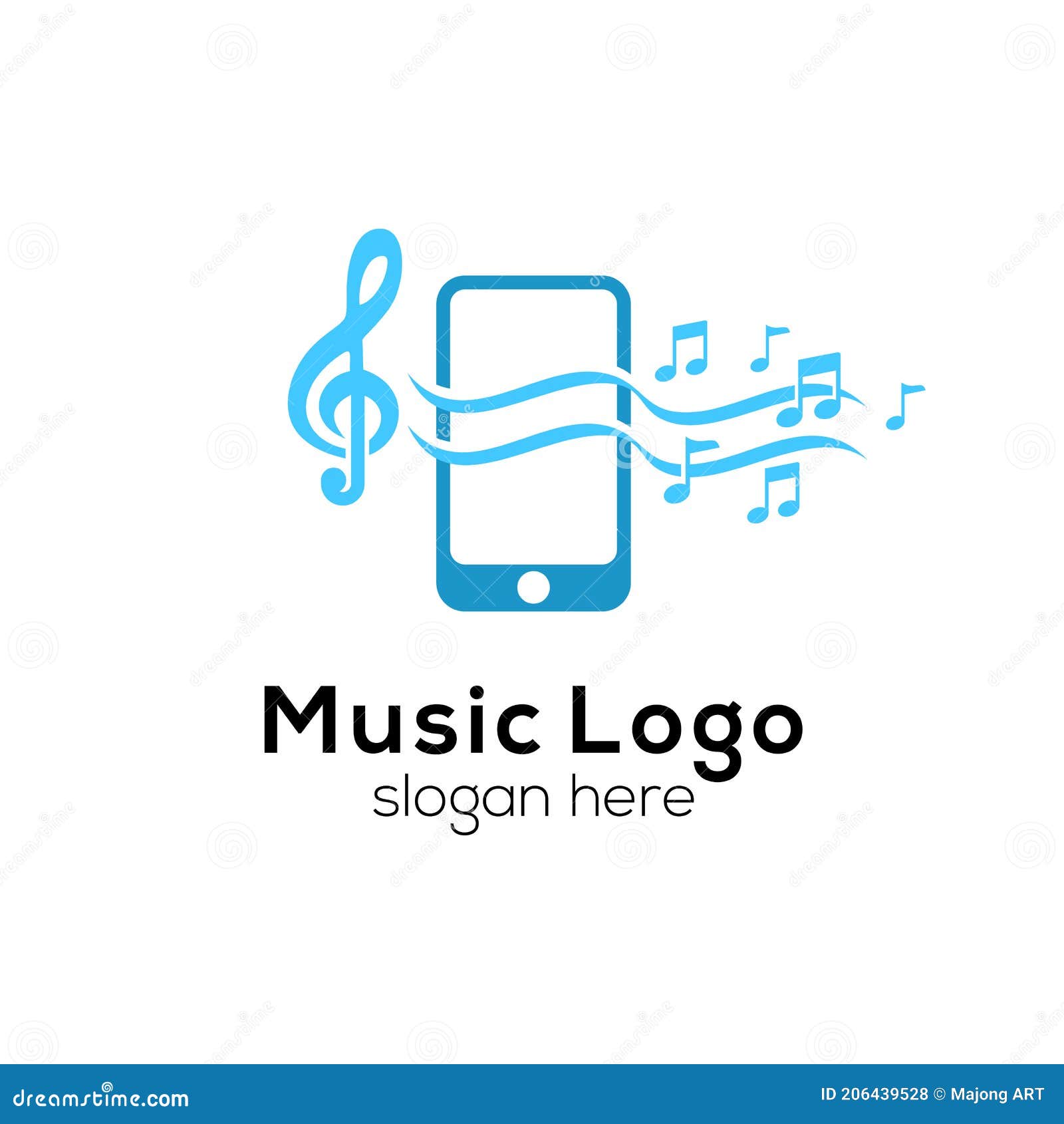 Mobile Phone Music Logo Design Element Stock Vector Stock Vector ...