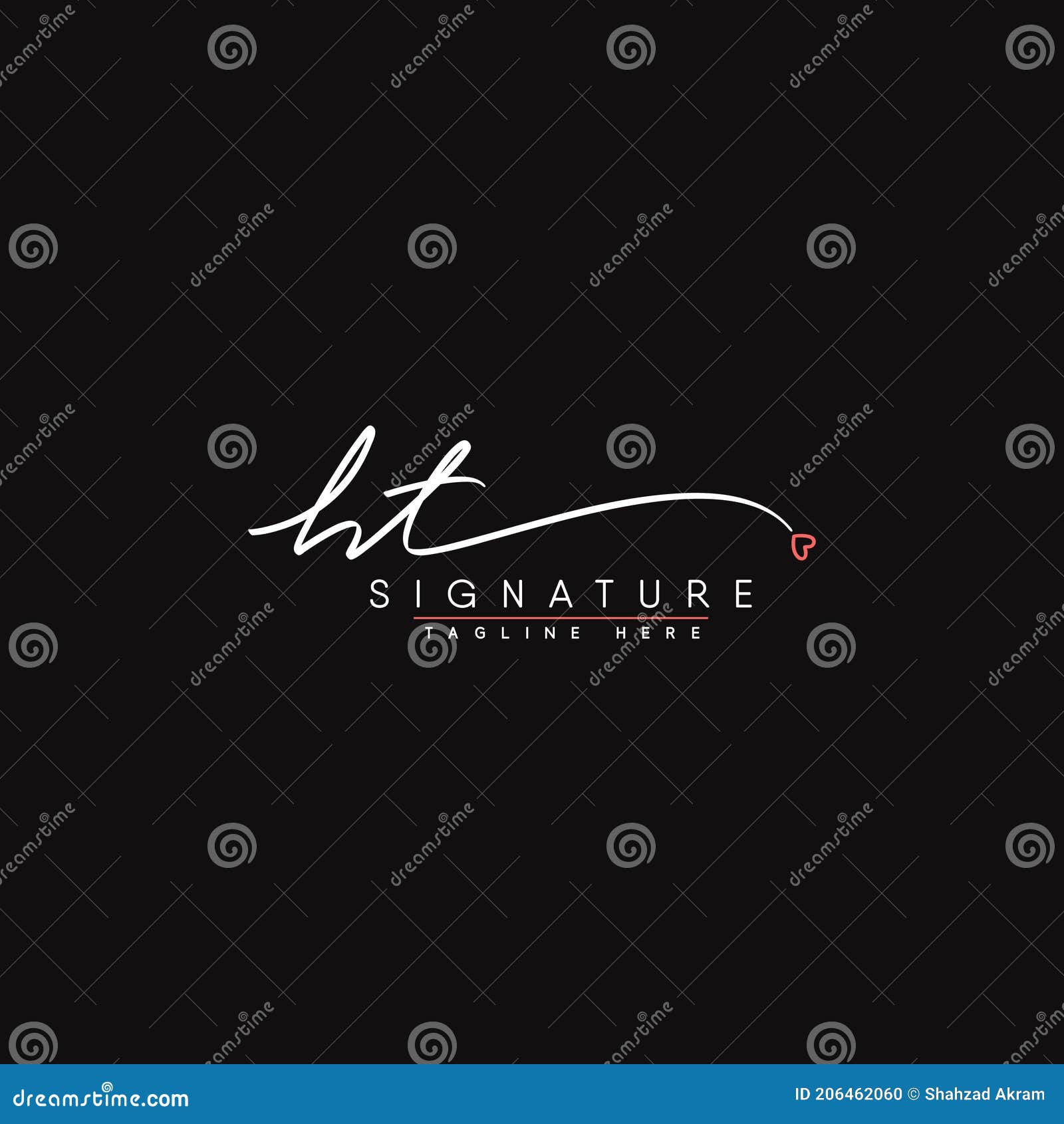 HT Logo - Handwritten Signature Logo for Initial Letter H and T Stock ...
