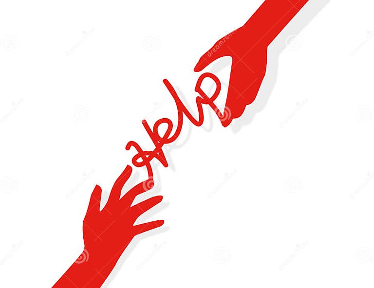 Helping Hands, Help Chairty Design in White Background Stock Vector ...