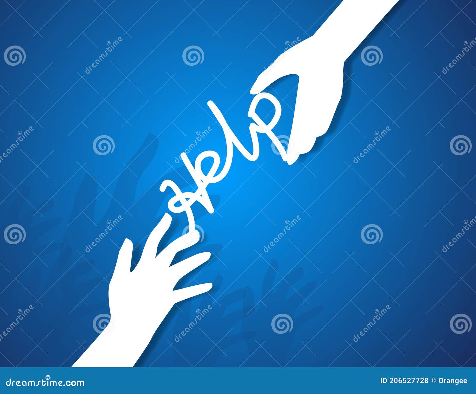 Helping Hands, Help Chairty Design in Blue Background Stock Vector ...