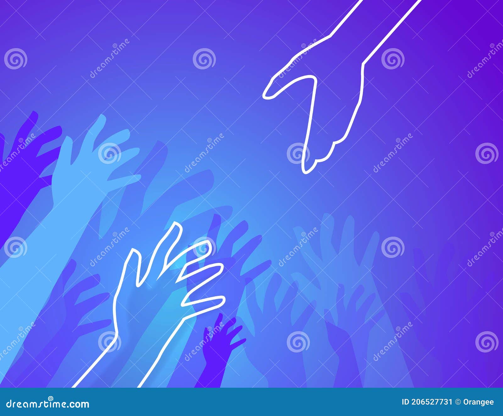 Helping Hands, Help Chairty Design in Purple Background Stock Vector ...