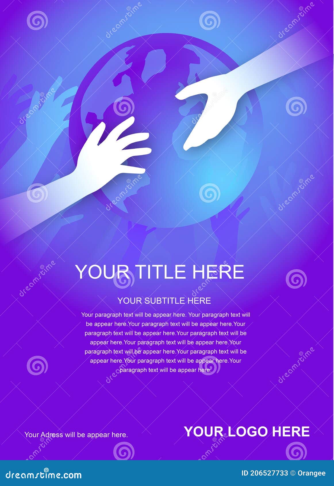 Charity Helping Hands Poster Design Stock Vector - Illustration of ...