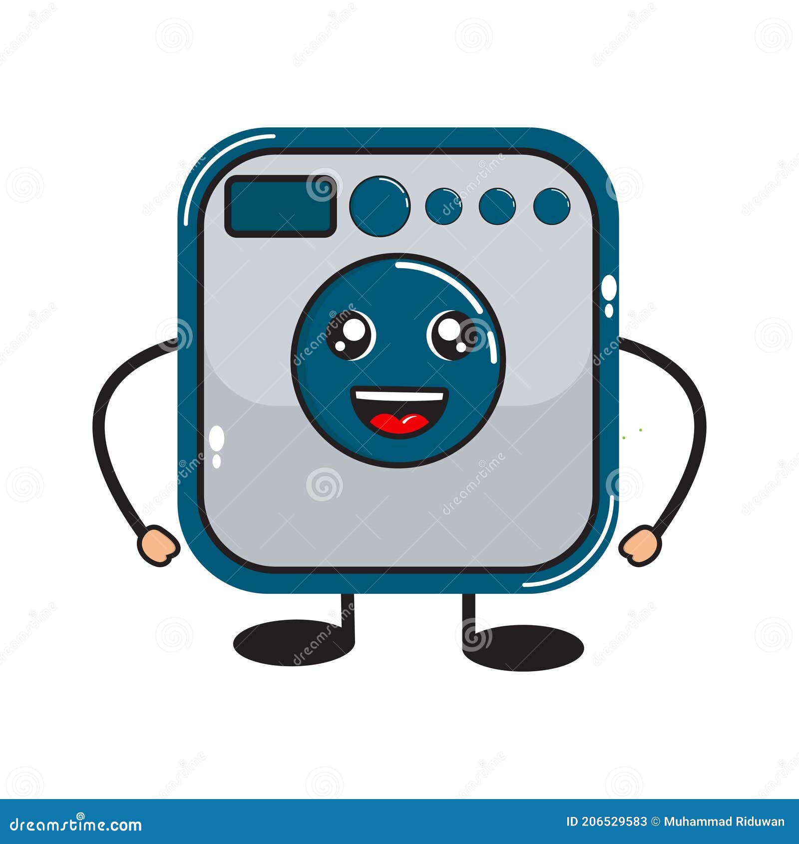Cute Washing Machine Mascot Stock Vector - Illustration of clothing ...