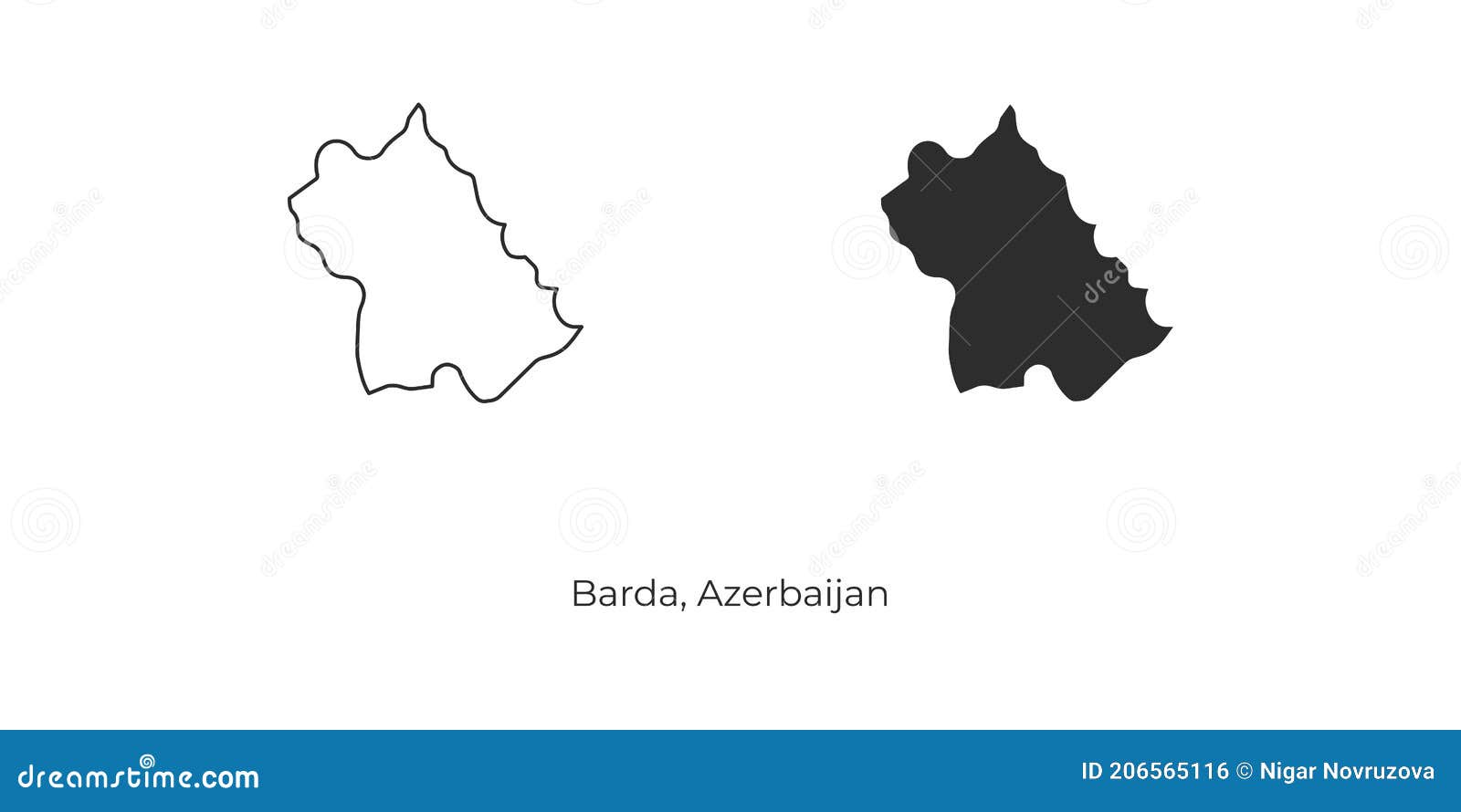 Simple Vector Illustration of Map Barda, Azerbaijan. Stock Vector ...