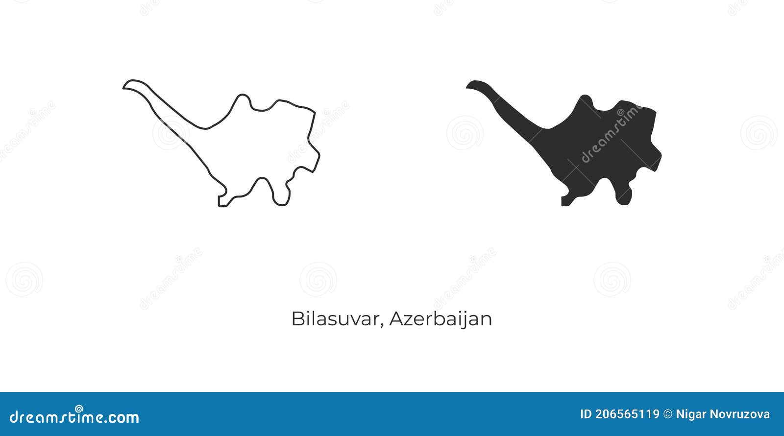 Simple Vector Illustration of Map Bilasuvar, Azerbaijan. Stock Vector ...