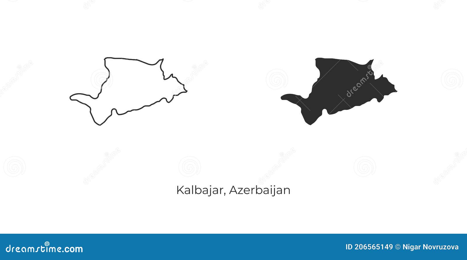 Simple Vector Illustration of Map Kalbajar, Azerbaijan. Stock Vector ...