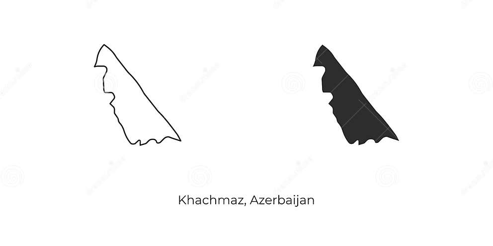 Simple Vector Illustration of Map Khachmaz, Azerbaijan. Stock Vector ...