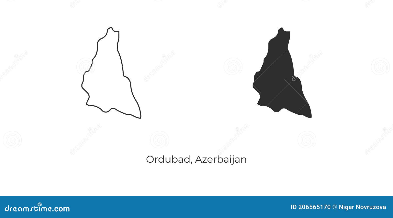Simple Vector Illustration of Map Ordubad, Azerbaijan. Stock Vector ...
