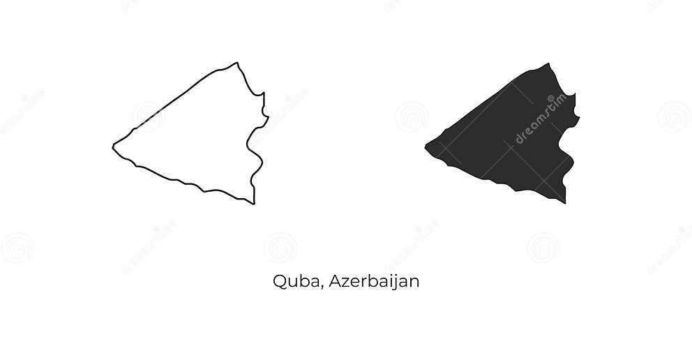 Simple Vector Illustration of Map Quba, Azerbaijan. Stock Vector ...