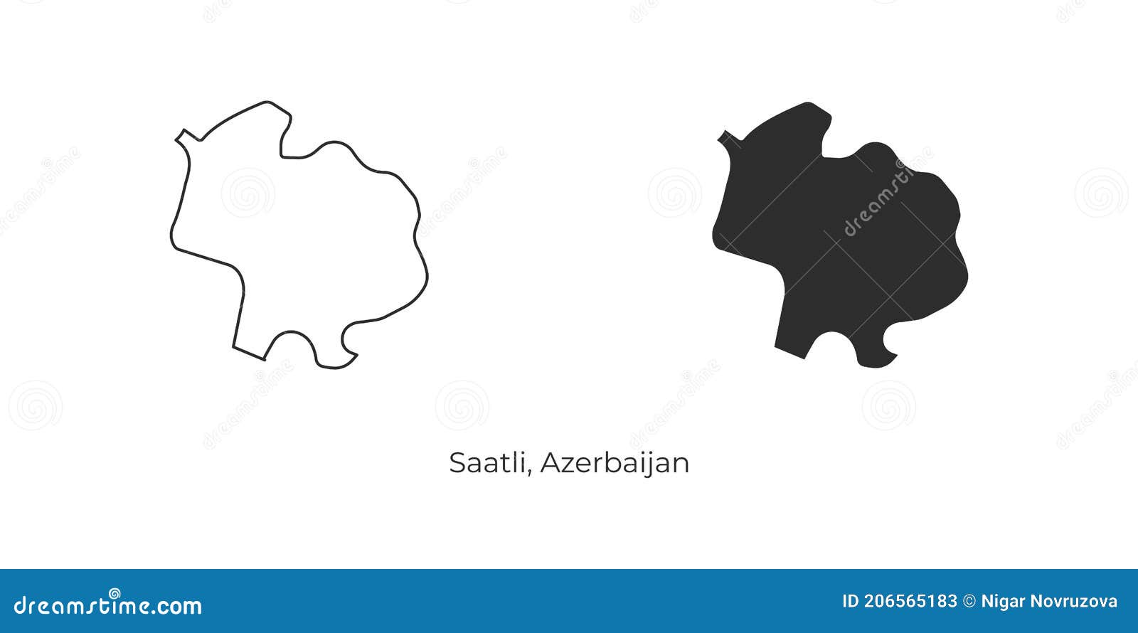 Simple Vector Illustration of Map Saatli, Azerbaijan. Stock Vector ...
