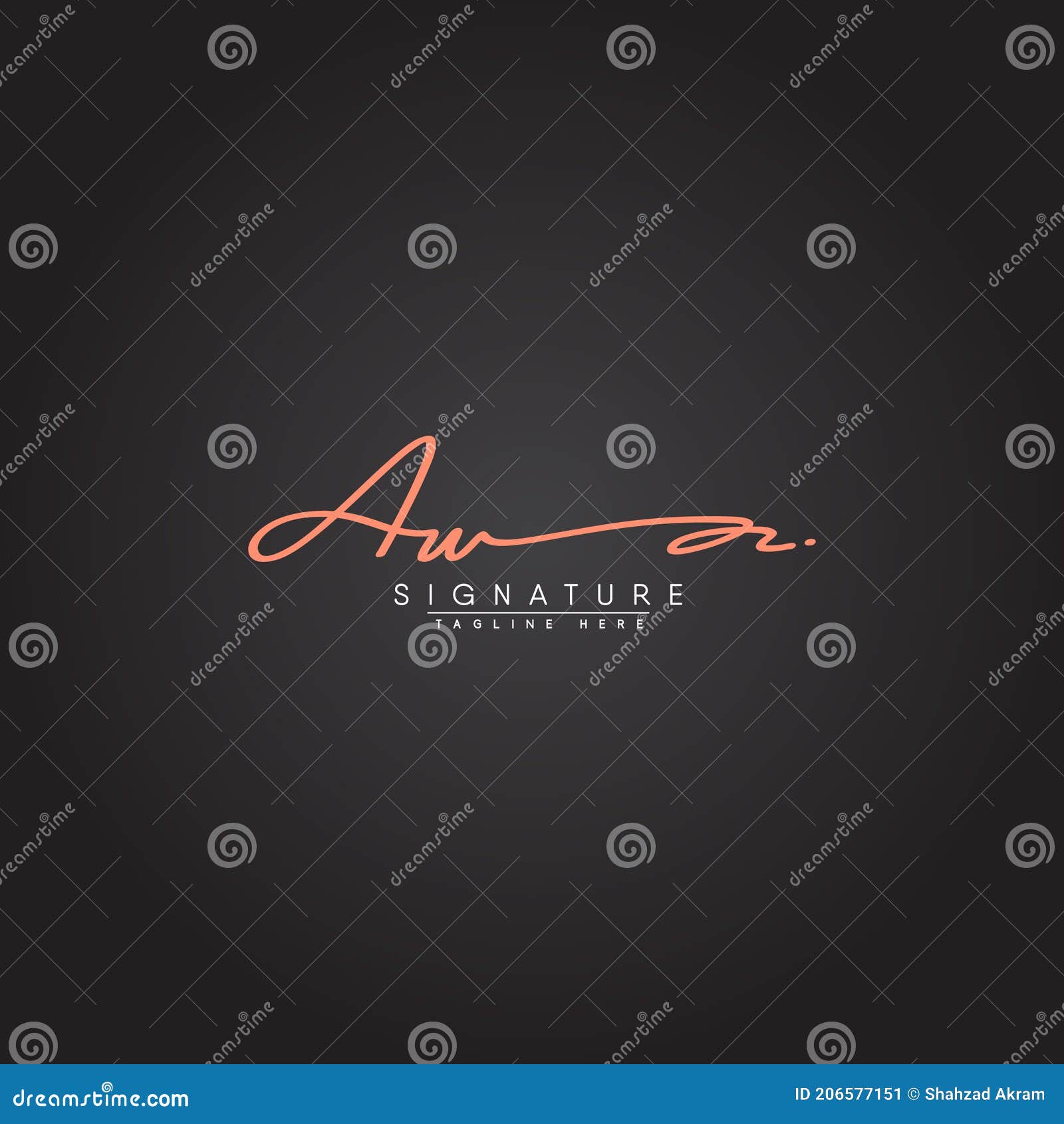 AW Initial Letter Logo - Handwritten Signature Logo Stock Vector ...