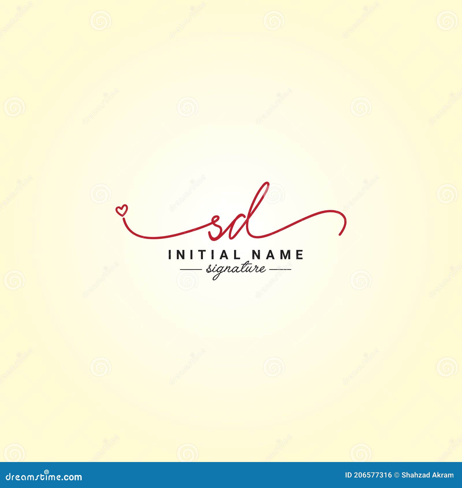 SD Signature Logo - Handwritten Vector Logo for Initial Letters Stock ...