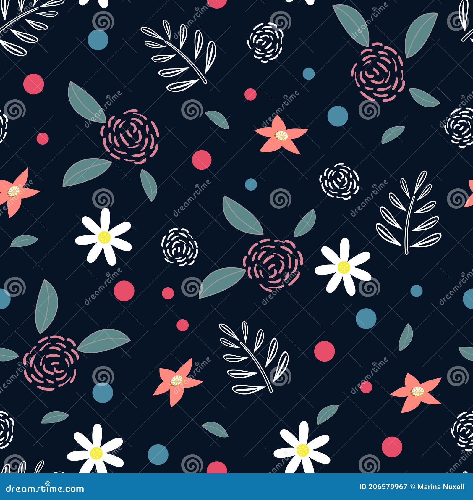 Cute Floral Seamless Pattern.Vector Pattern. Stock Vector ...