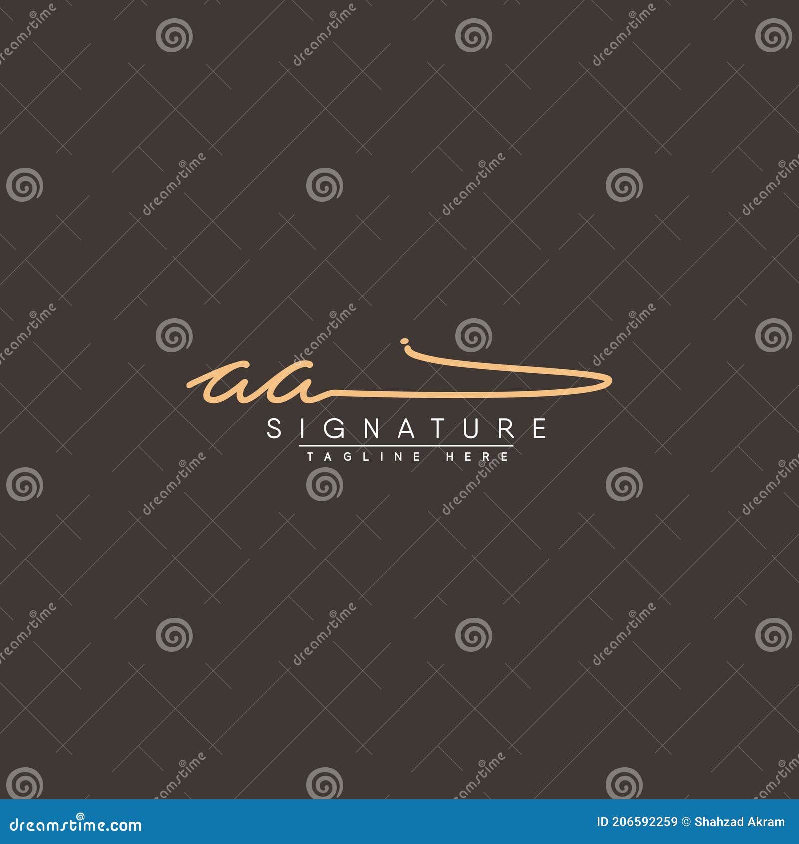 Initial Letter AA Logo - Handwritten Signature Logo Stock Vector ...