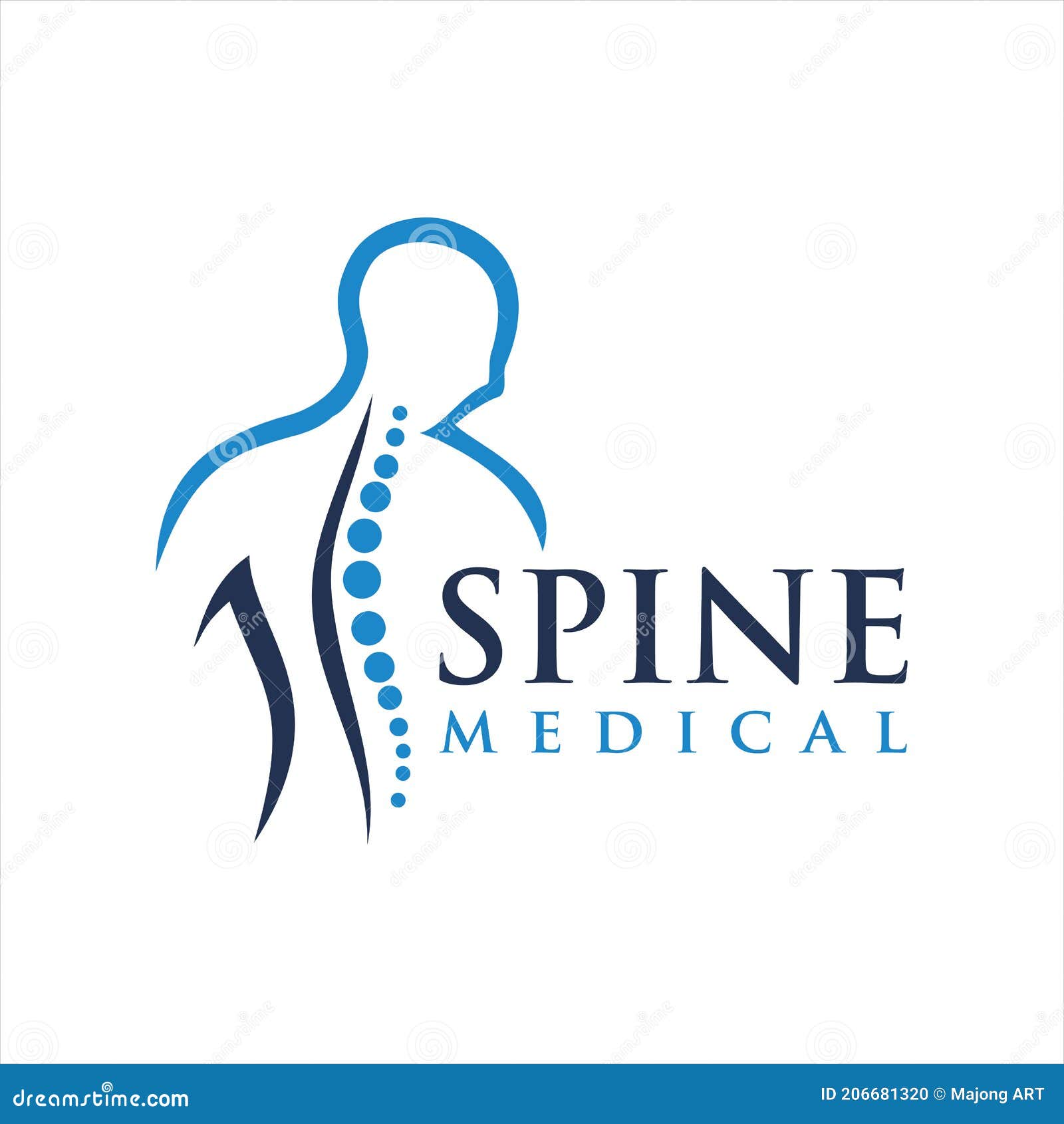 Spine Logo Design, Medical Chiropractic Logo in White Isolated ...